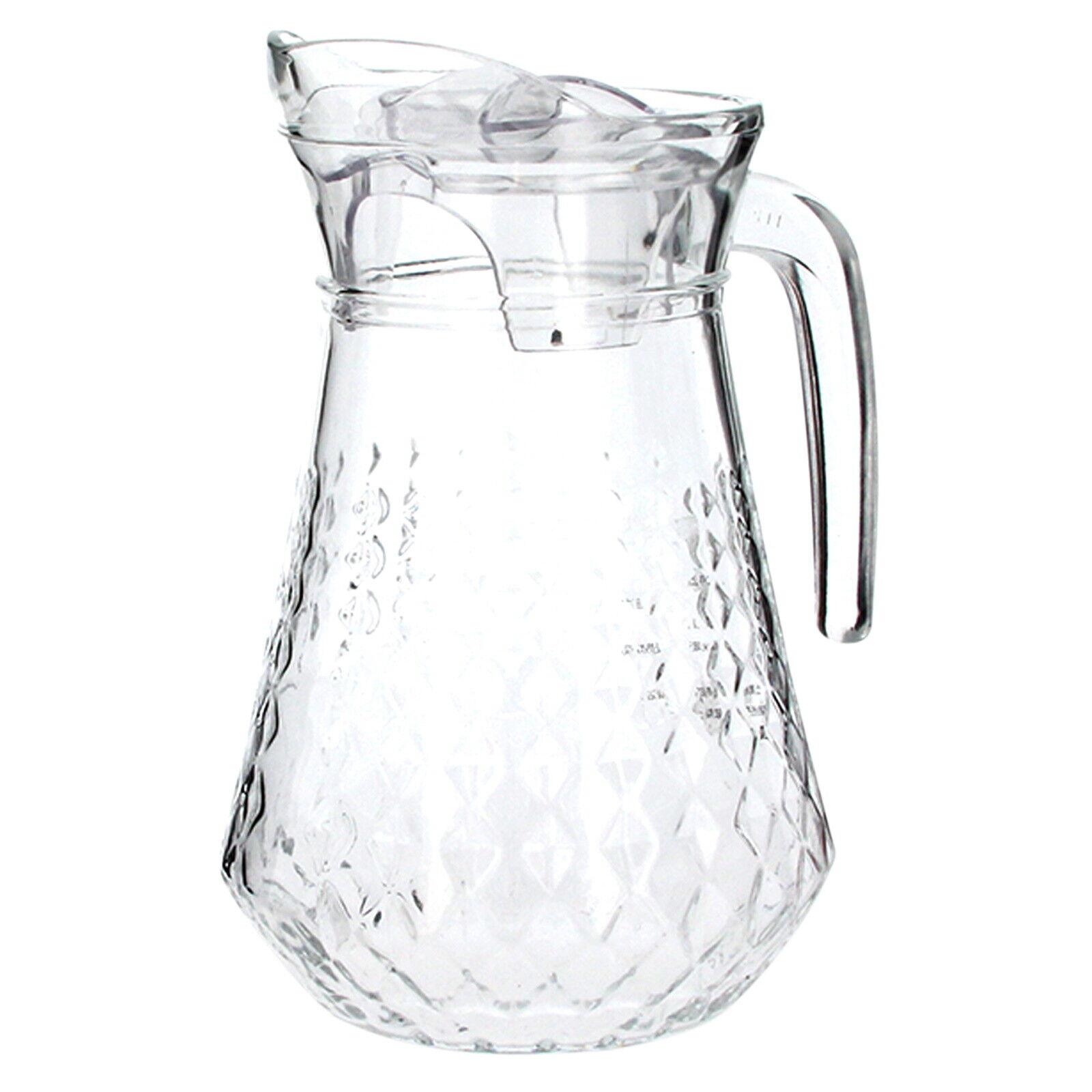 Glass Water Juice Jug Pitcher Carafe Cocktail Cold Drinks Table Kitchen ...