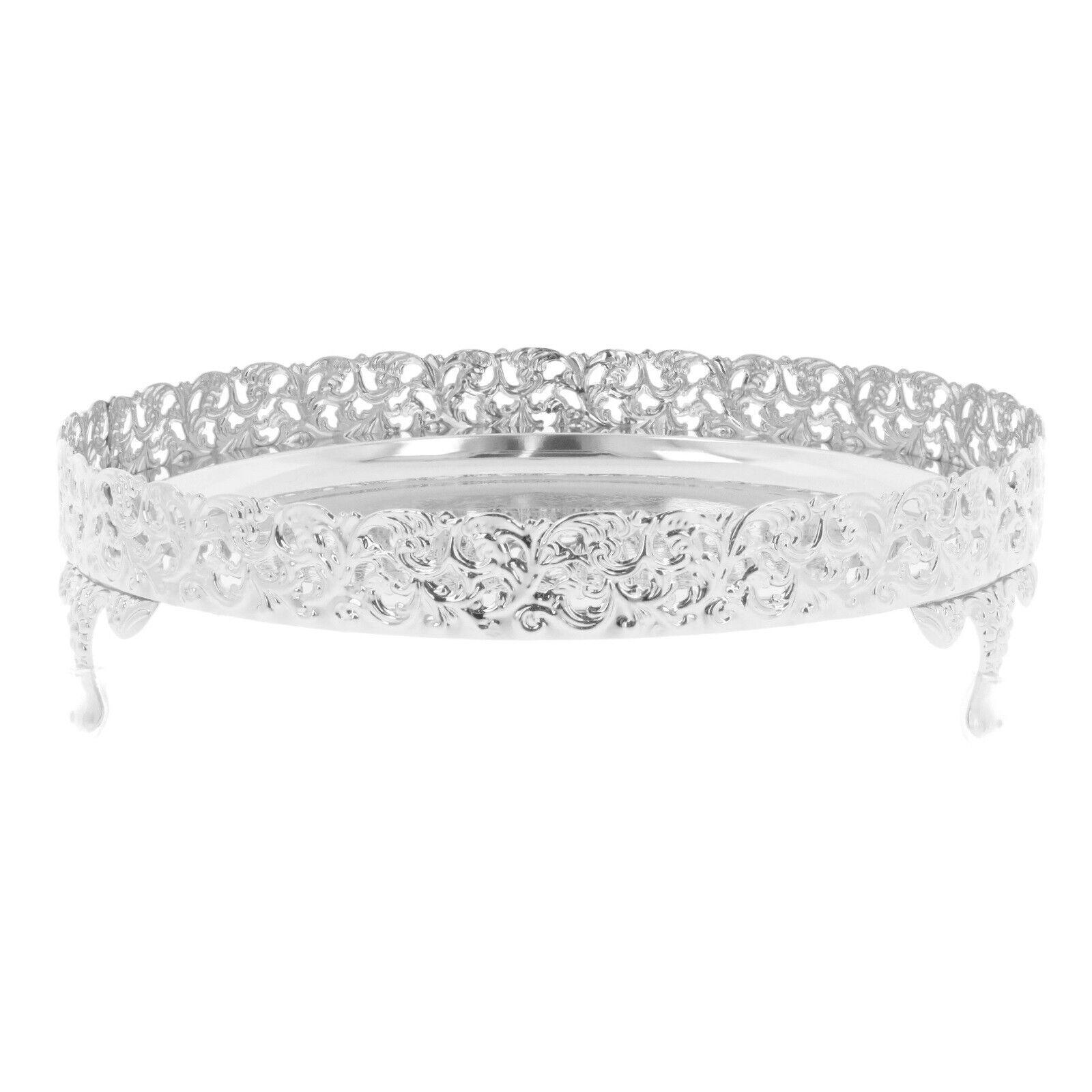 Gold Serving Tray Large Platter Decorative Plate Round Mirrored Paandan ...