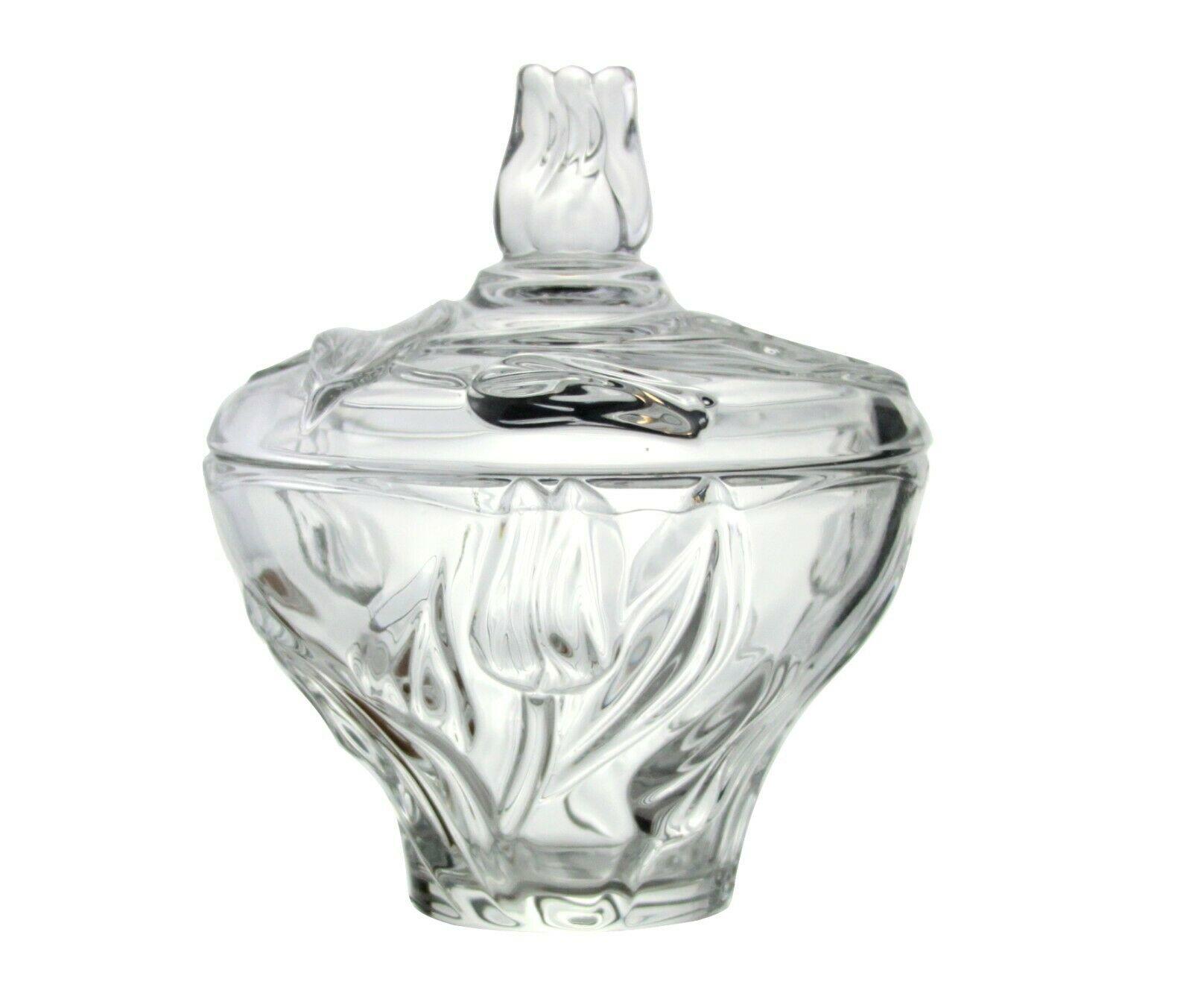 Glass Sweet Bowl With Lid Clear Candy Dish Sugar Bonbon Chocolate Jar ...