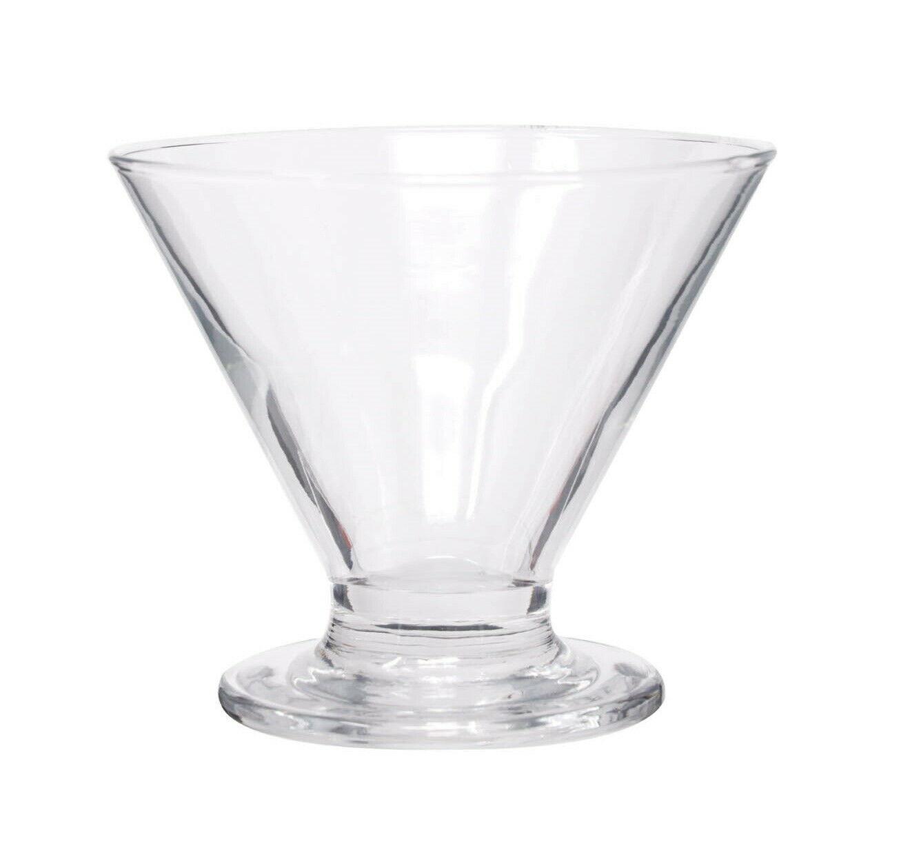 12 x Glass Ice Cream Sundae Dessert Glasses Stemmed Appetizer Summer ...