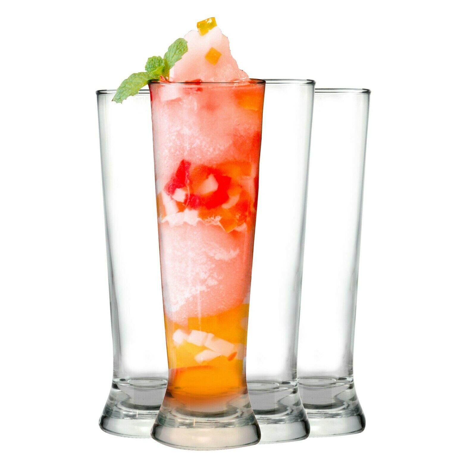 4 x Tall Cocktail Glasses Glass Mojito Gin Tonic Sundae Glass Shake ...
