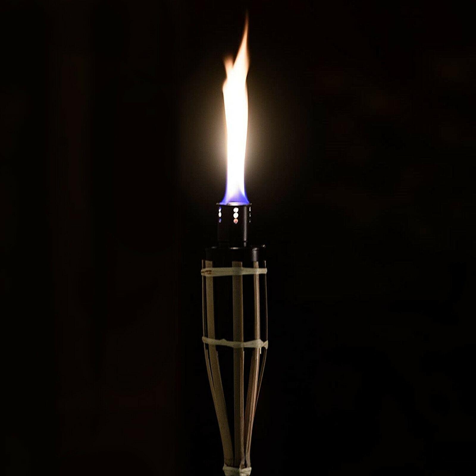 Garden Tiki Torch Set Paraffin Oil Fire Torches Natural Outdoor 65cm