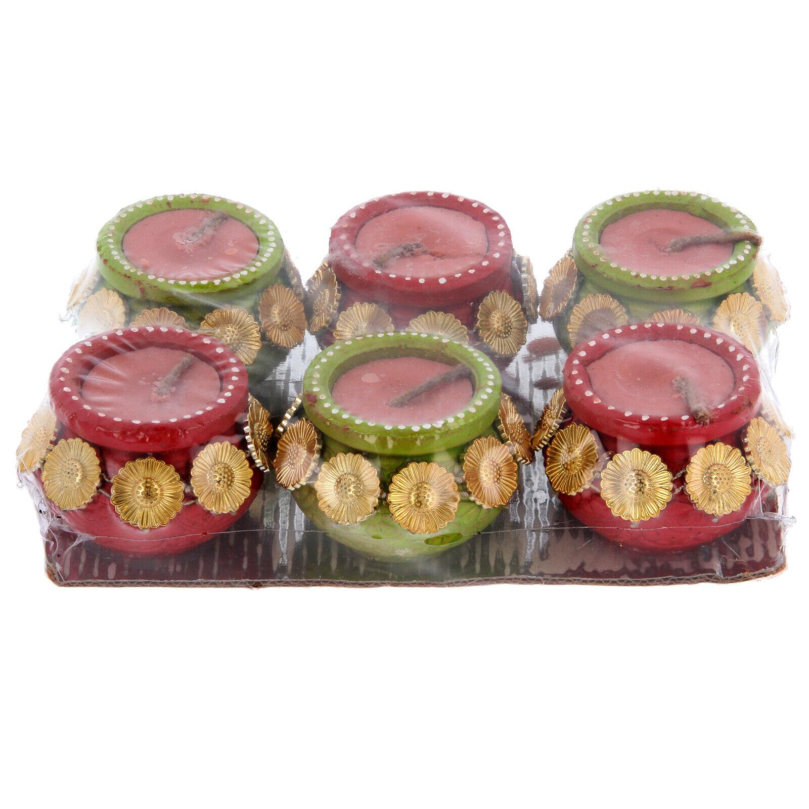 Diwali Clay Matki Diya Lamp Diva With Wax Lamp Burner Candle Holder Gift