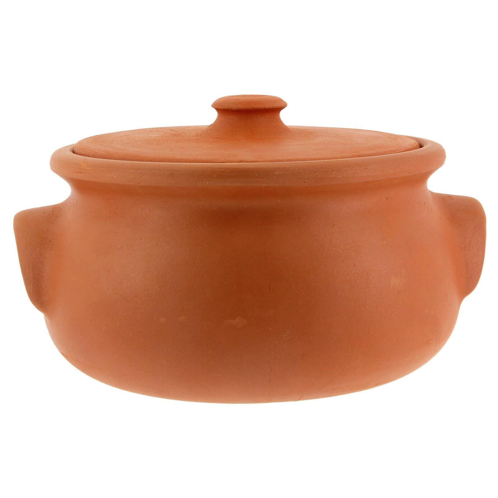 Clay Cooking Pot Pan with Lid Biryani Chicken Curry Casserole Dish Oven ...