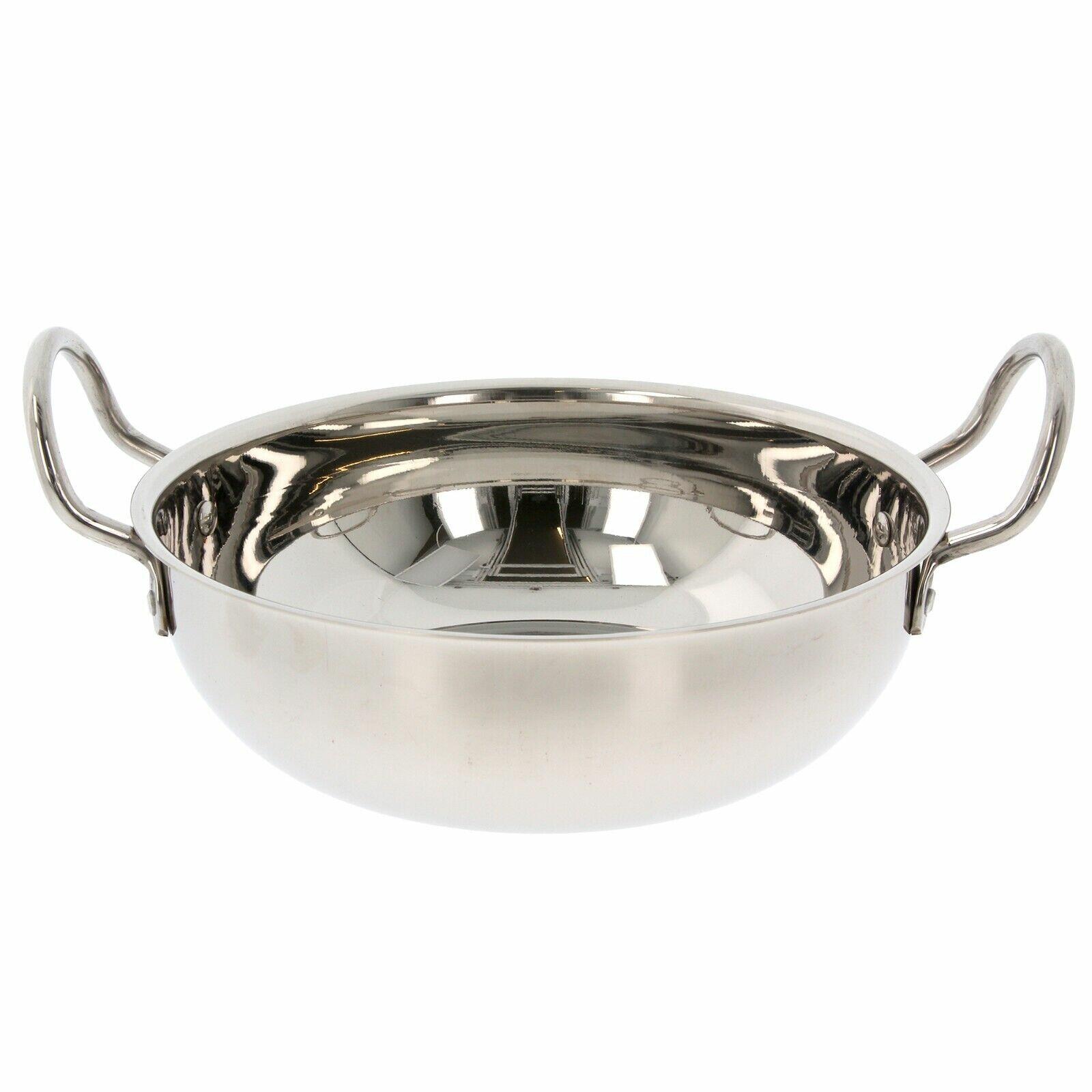 Kadai Karahi Kadhai Stainless Steel Tri Ply Heavy Curry Pan Wok Fry Pan ...