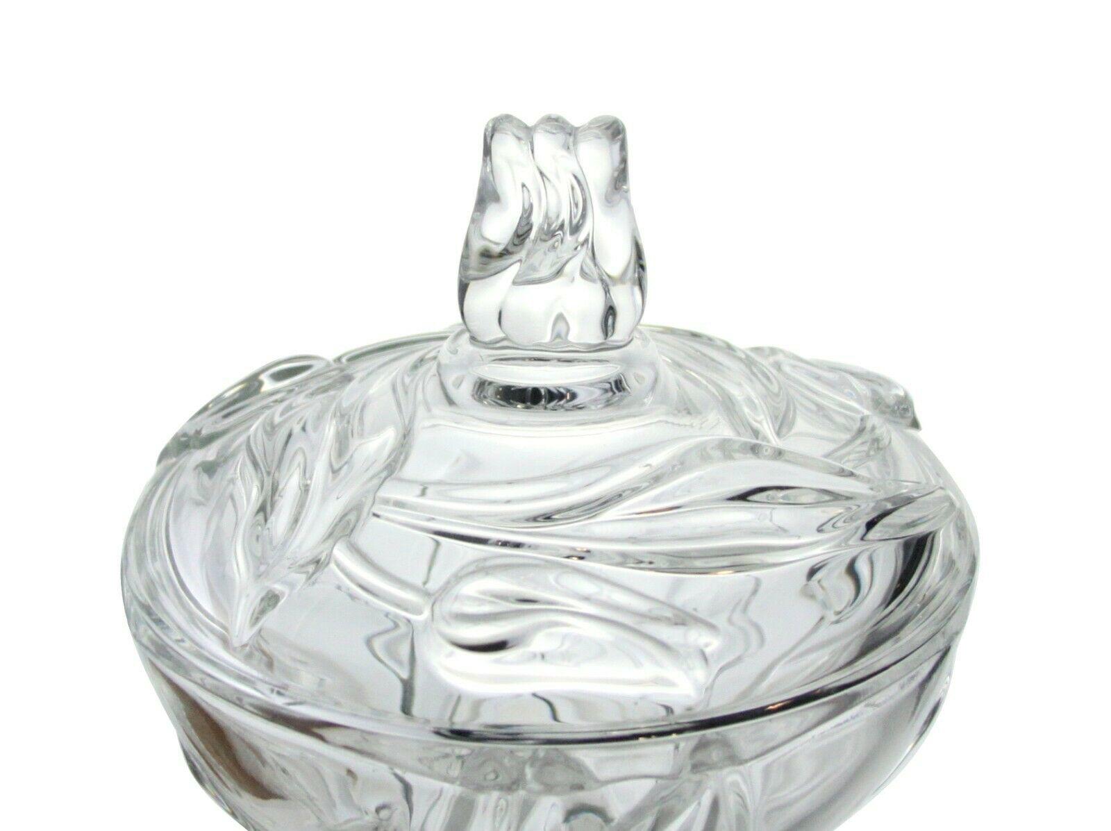 Glass Sweet Bowl With Lid Clear Candy Dish Sugar Bonbon Chocolate Jar ...