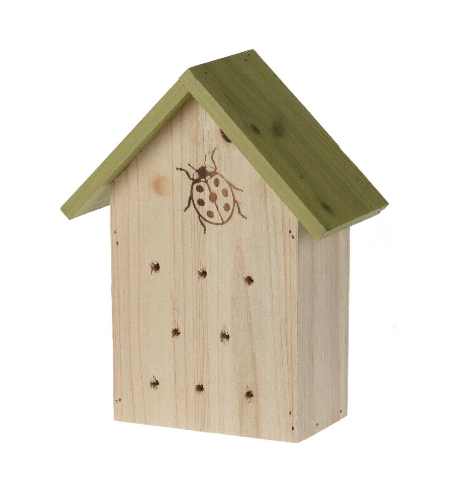 Wooden Insect Ladybird Hotel Bug House Natural Wood Shelter Garden Nest ...