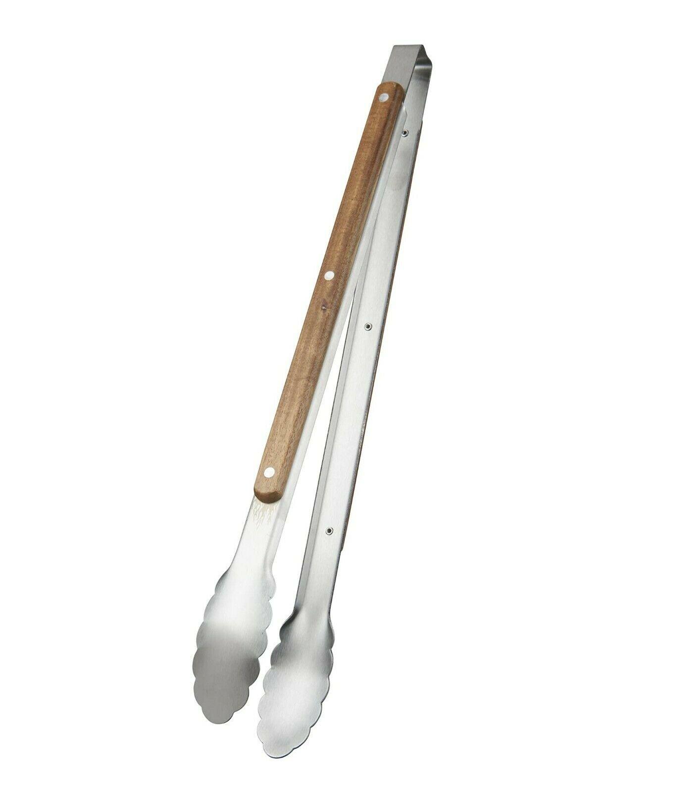 BBQ Tongs Extra Long Steak Kitchen Cooking Grill Serving Stainless ...