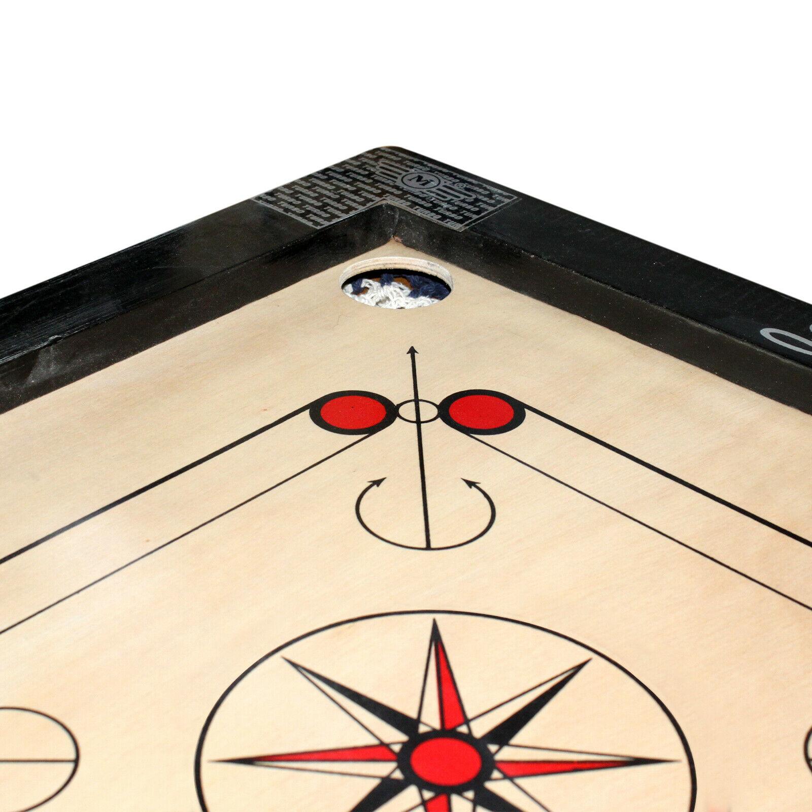 Carrom Board Striker & Coins Set Wooden Smooth Surface Gift Indian ...