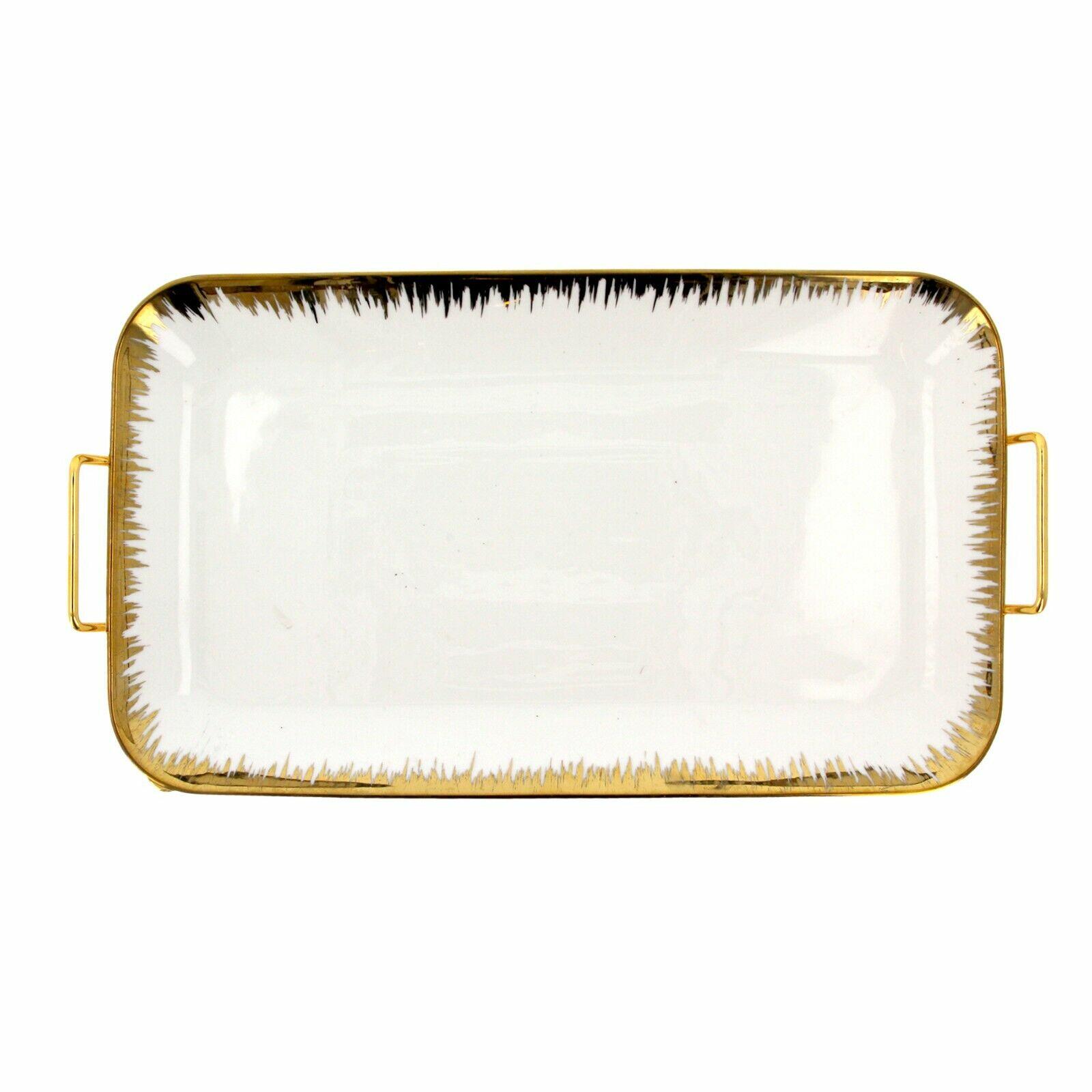 Platter Serving Tray Ceramic Snack Dish Rectangle Buffet Plate Table ...