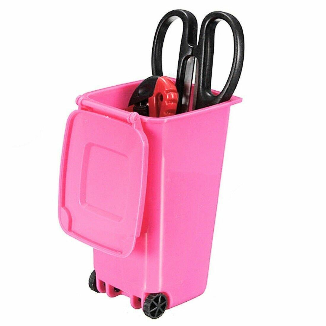 Mini Wheelie Bin Desk Tidy Office Stationery Organiser Pencil Holder ...