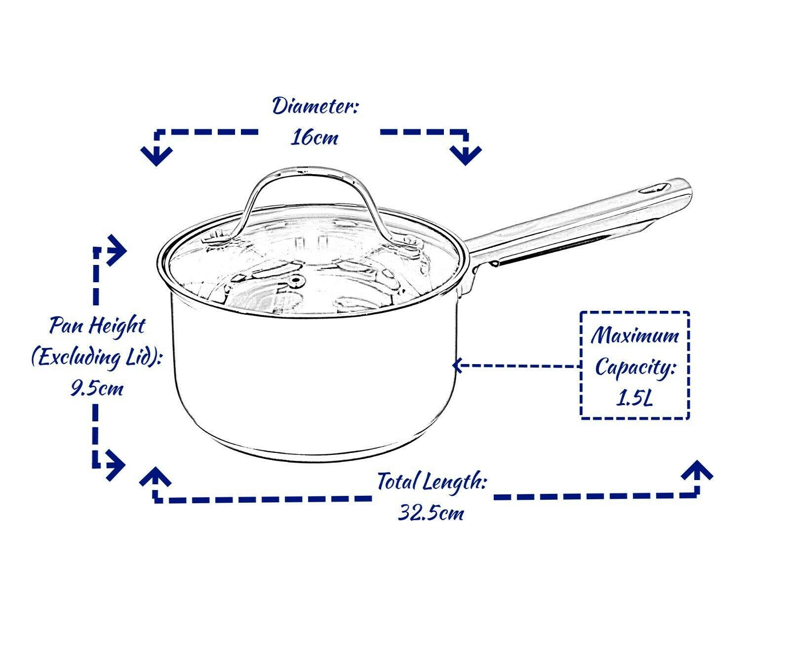 Induction Stainless Steel Saucepan Deep Cooking Pot Milk Tea Pan With ...
