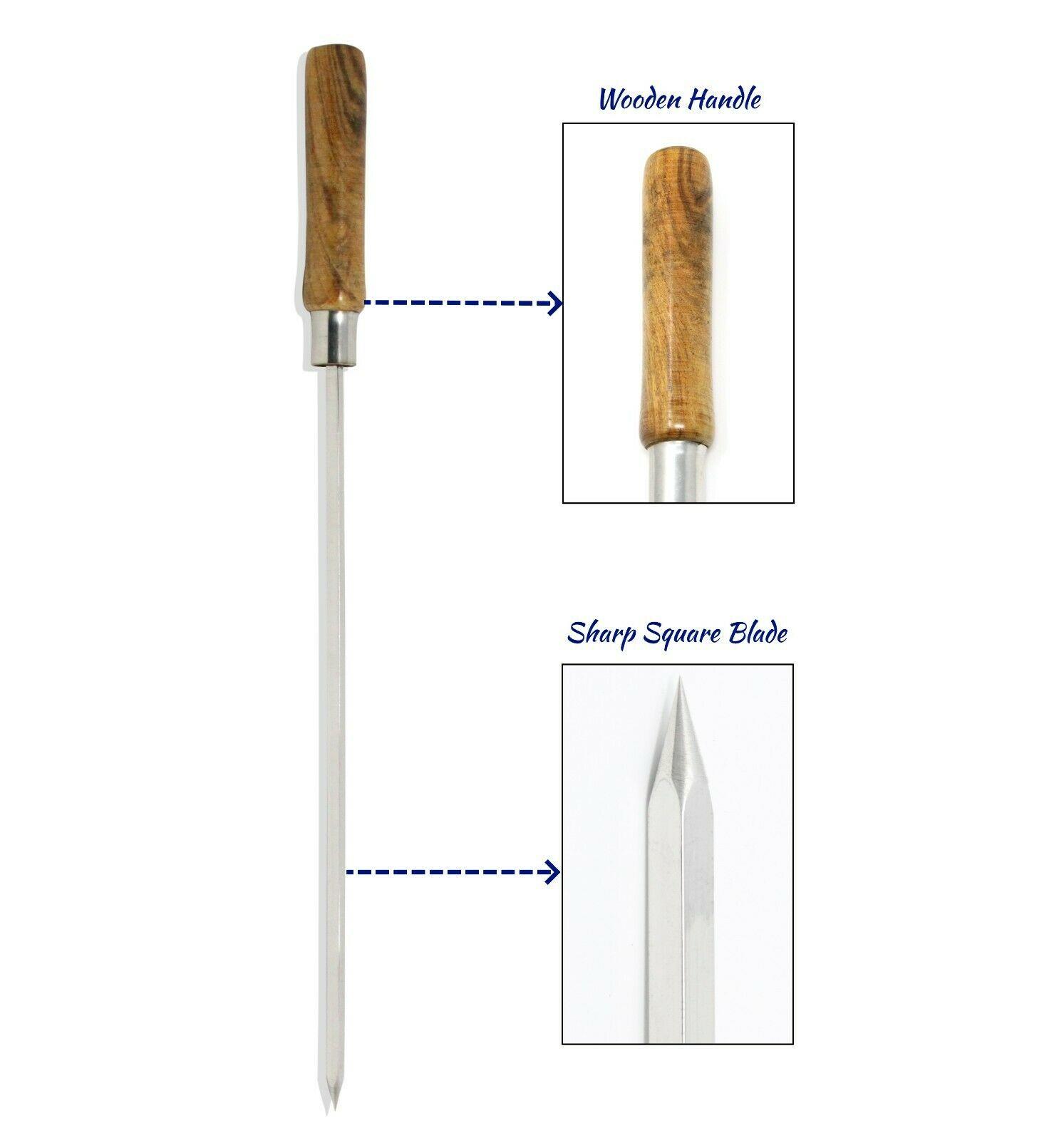 PRO BBQ Barbecue Skewers Stainless Steel Kebab Shish Meat Grill Sticks ...