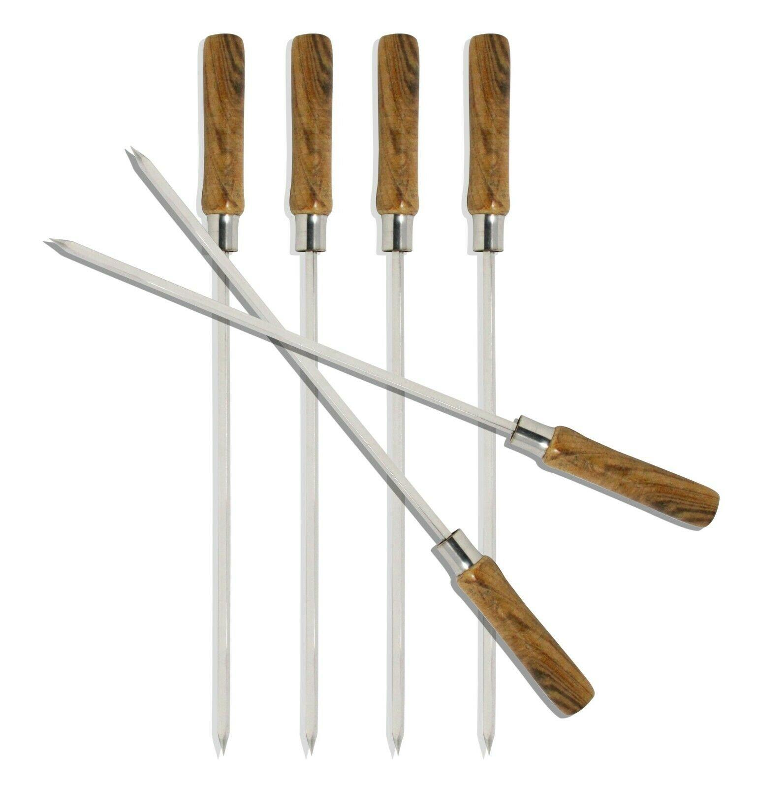 PRO BBQ Barbecue Skewers Stainless Steel Kebab Shish Meat Grill Sticks ...