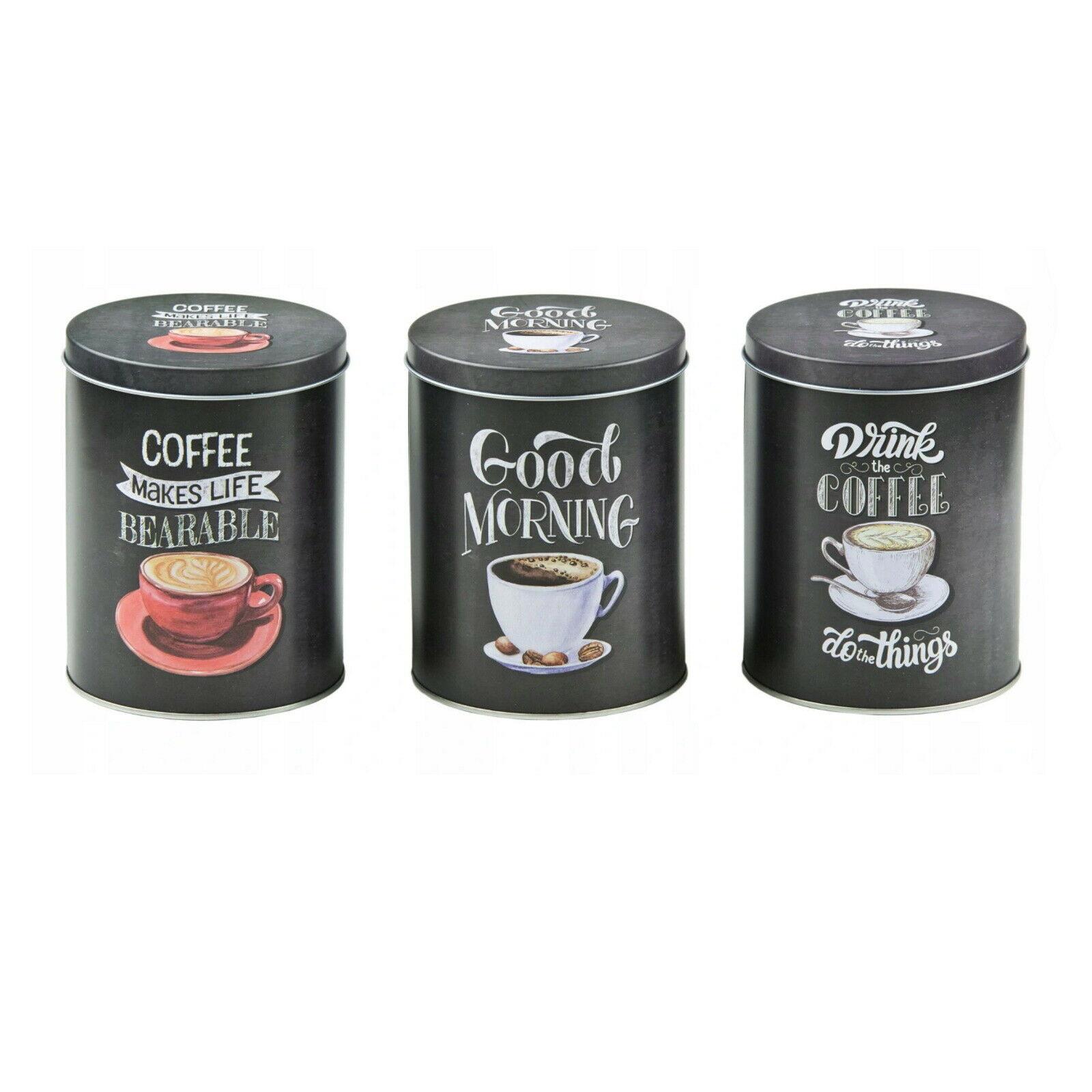 Coffee Canisters Kitchen Storage Set of 3 Retro Coffee Jars Pots ...