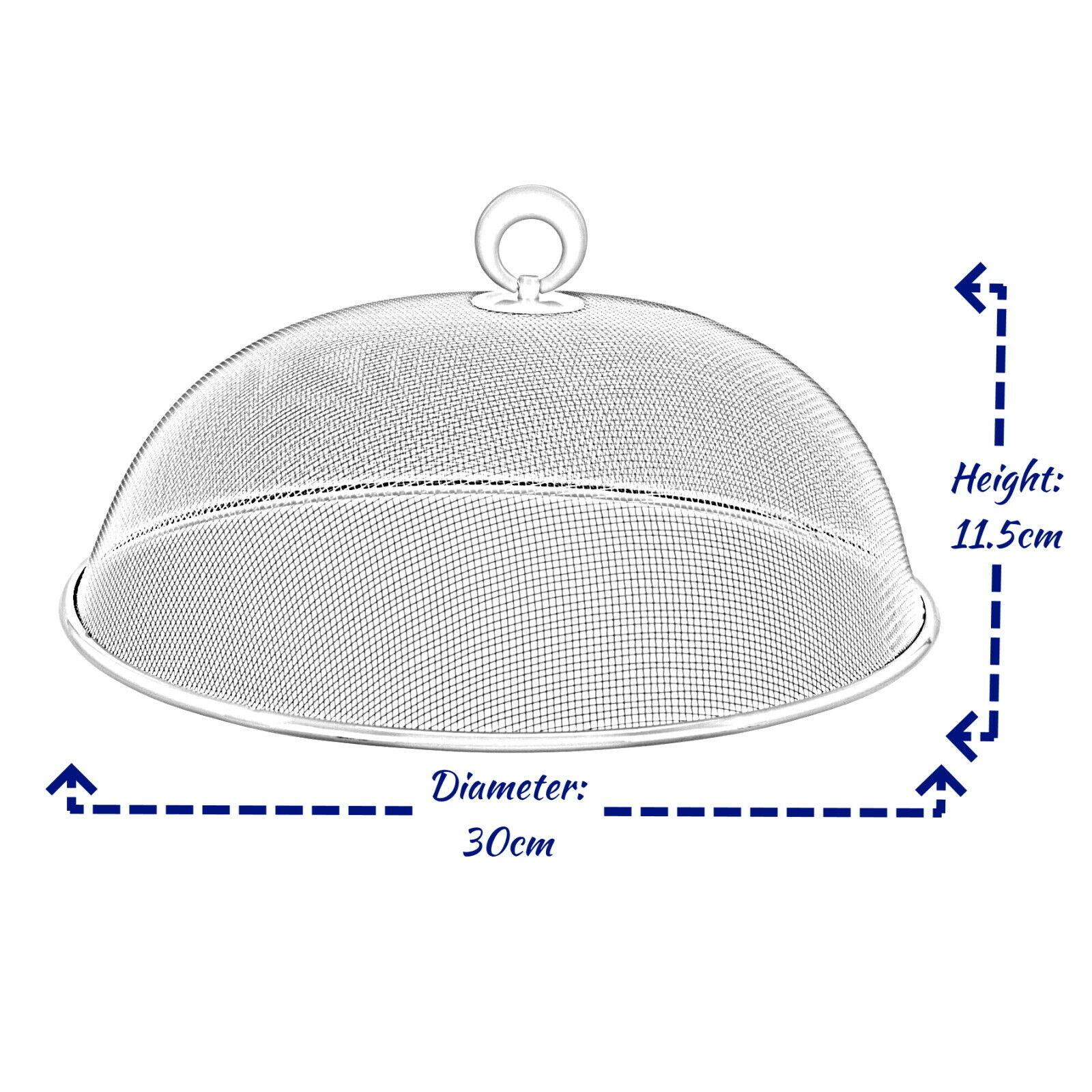 Mesh Food Cover Dome Metal 30cm Fly Insect Protector Kitchen BBQ Table ...