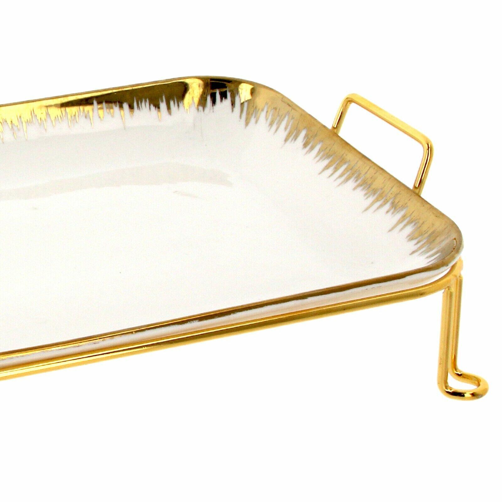 Platter Serving Tray Ceramic Snack Dish Rectangle Buffet Plate Table ...