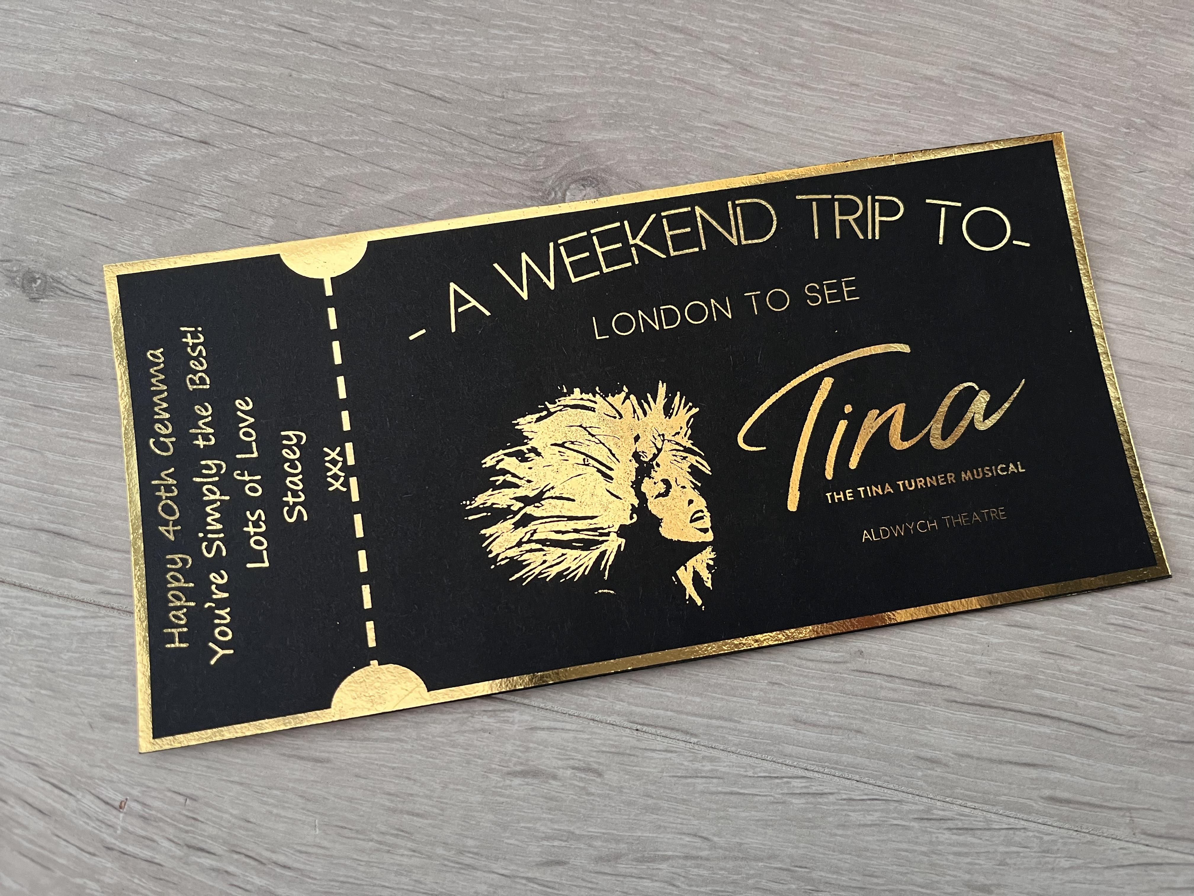 Black Foil Concert Ticket, Personalised Fake Ticket Birthday Surprise ...