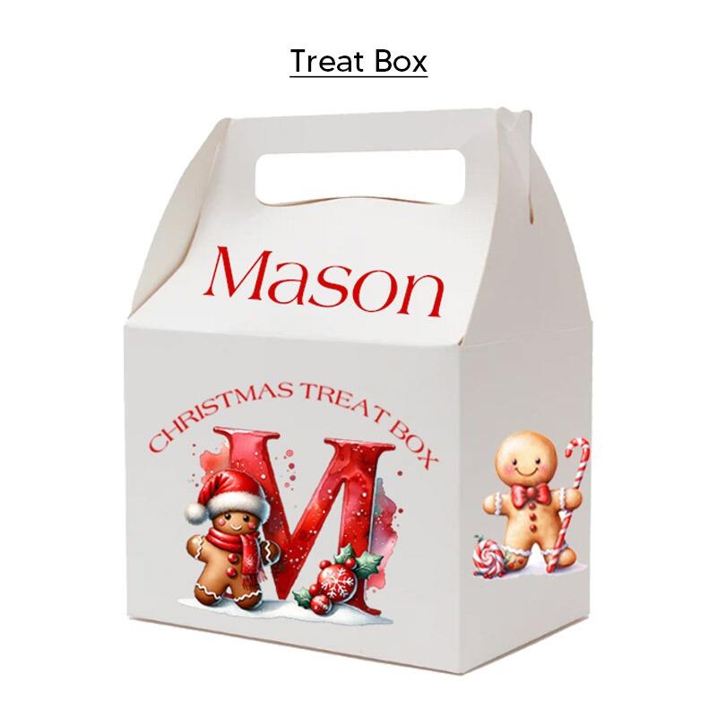 Gingerbread Man Christmas Bundle with Personalised Treat Box Santa Sack ...