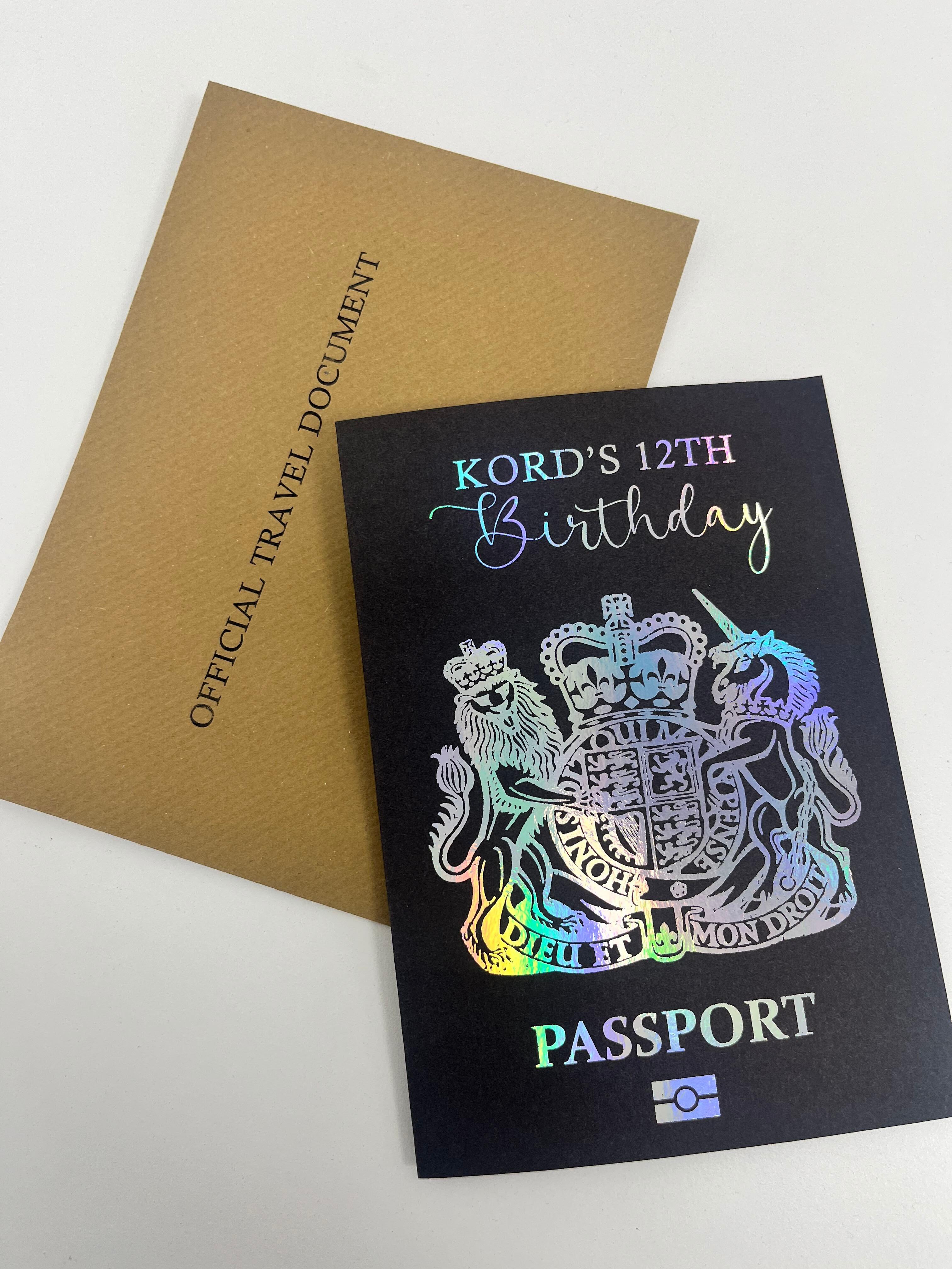 Surprise holiday reveal, personalised passport ticket, birthday scratch ...