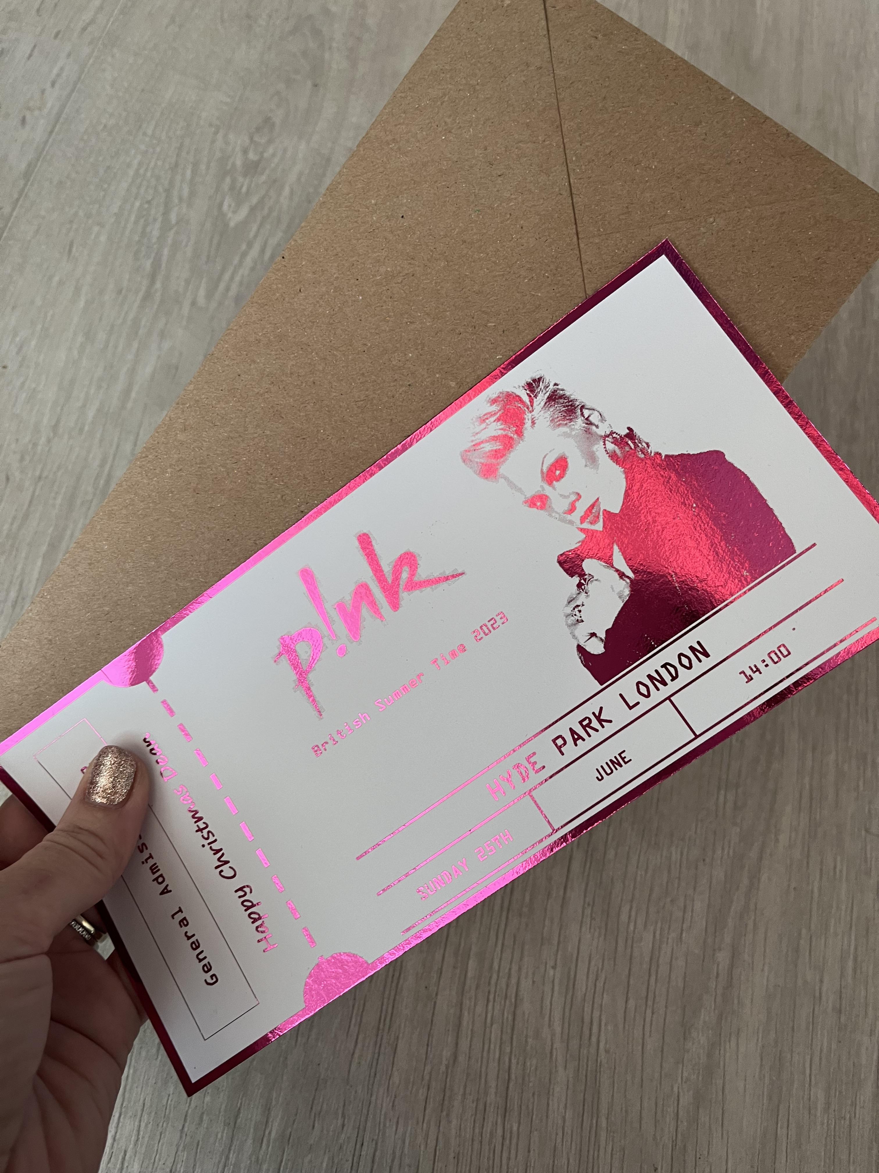 Foil Concert Ticket, Personalised Fake Ticket Birthday Surprise ...