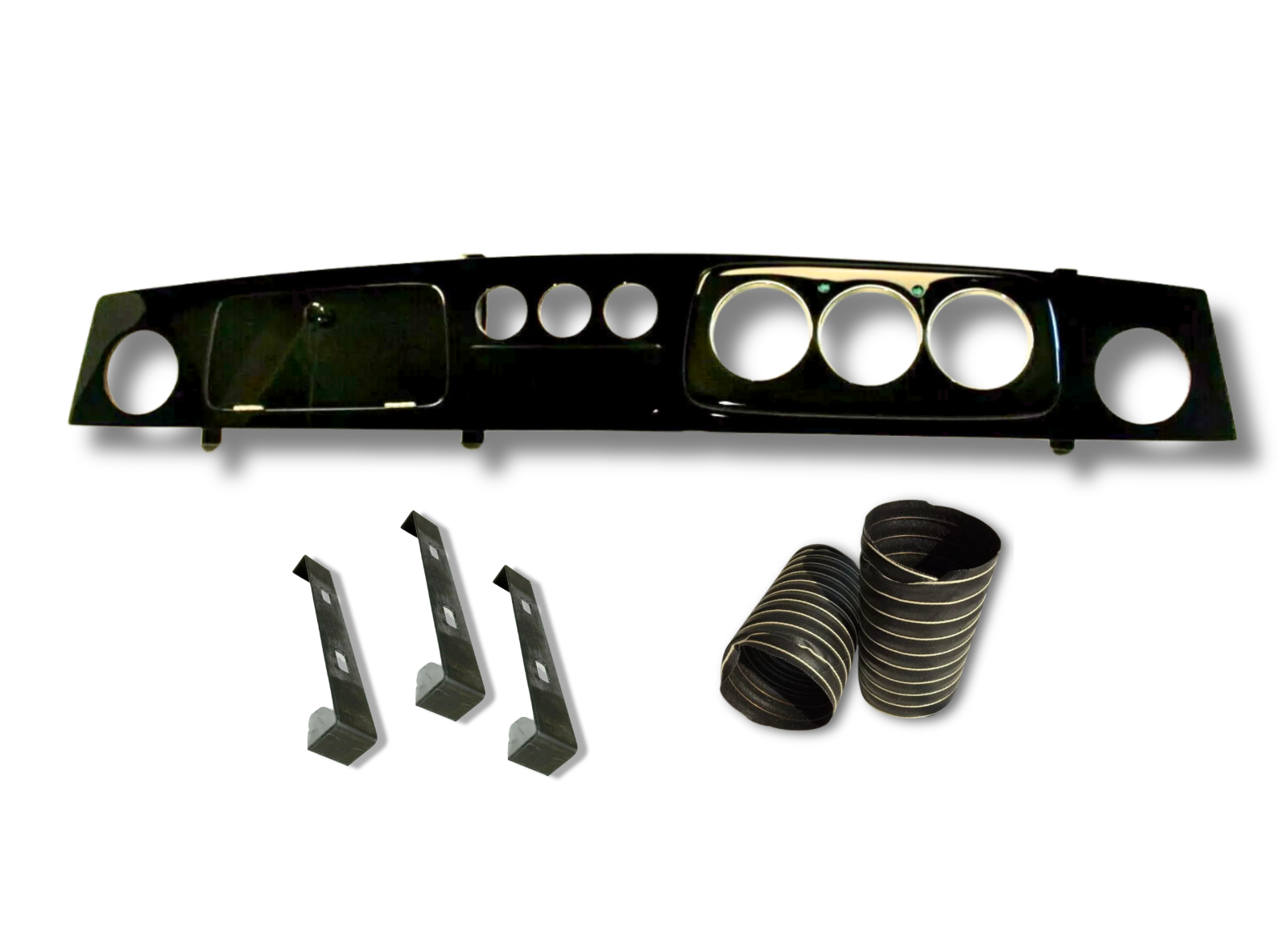 Classic Mini Dashboard , Brackets, Vent, Black RHD 3 + 3 | Made to Order