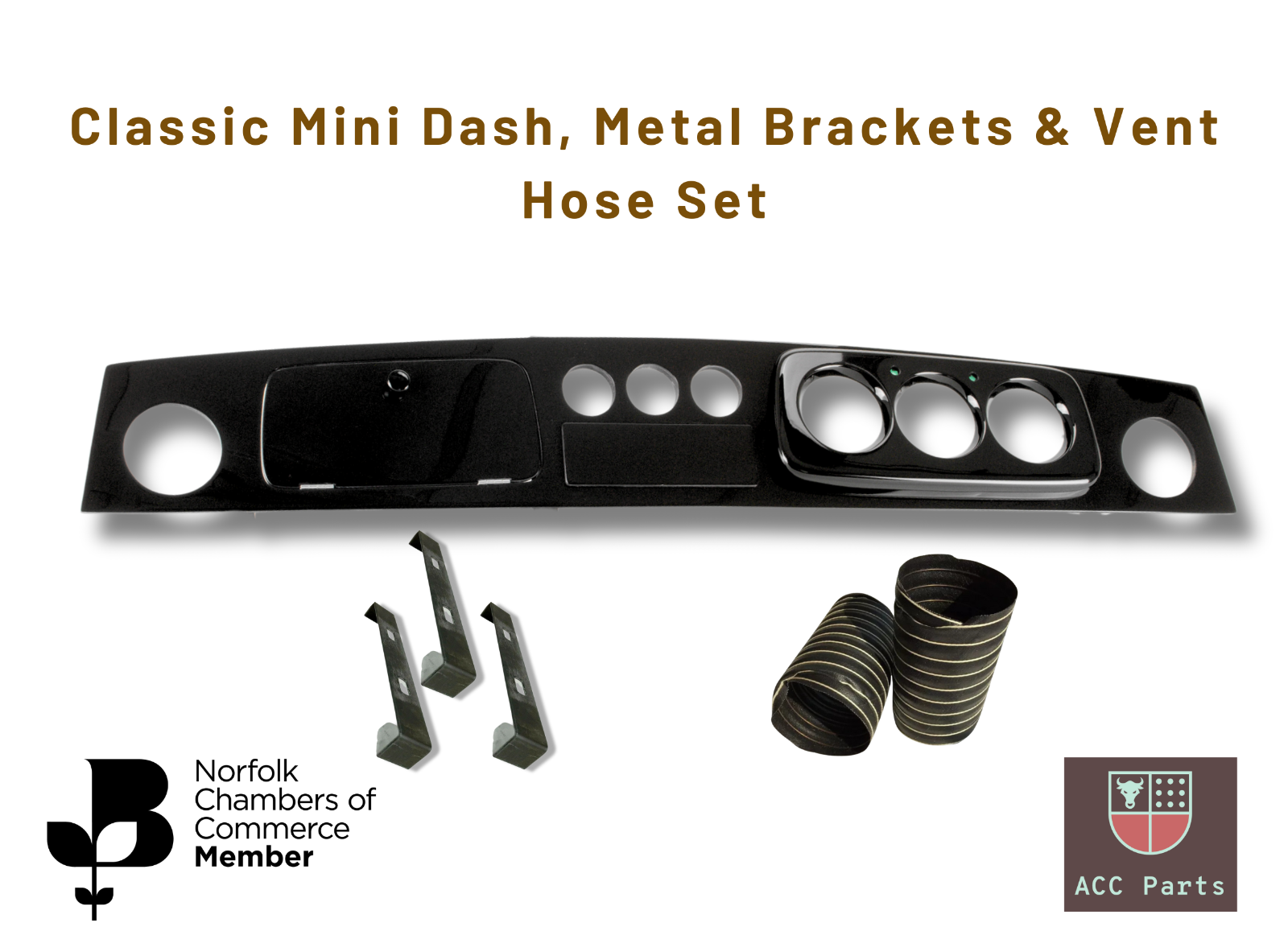 Classic Mini Dashboard , Brackets , Vent Set , Black RHD 3+3 | Made to ...