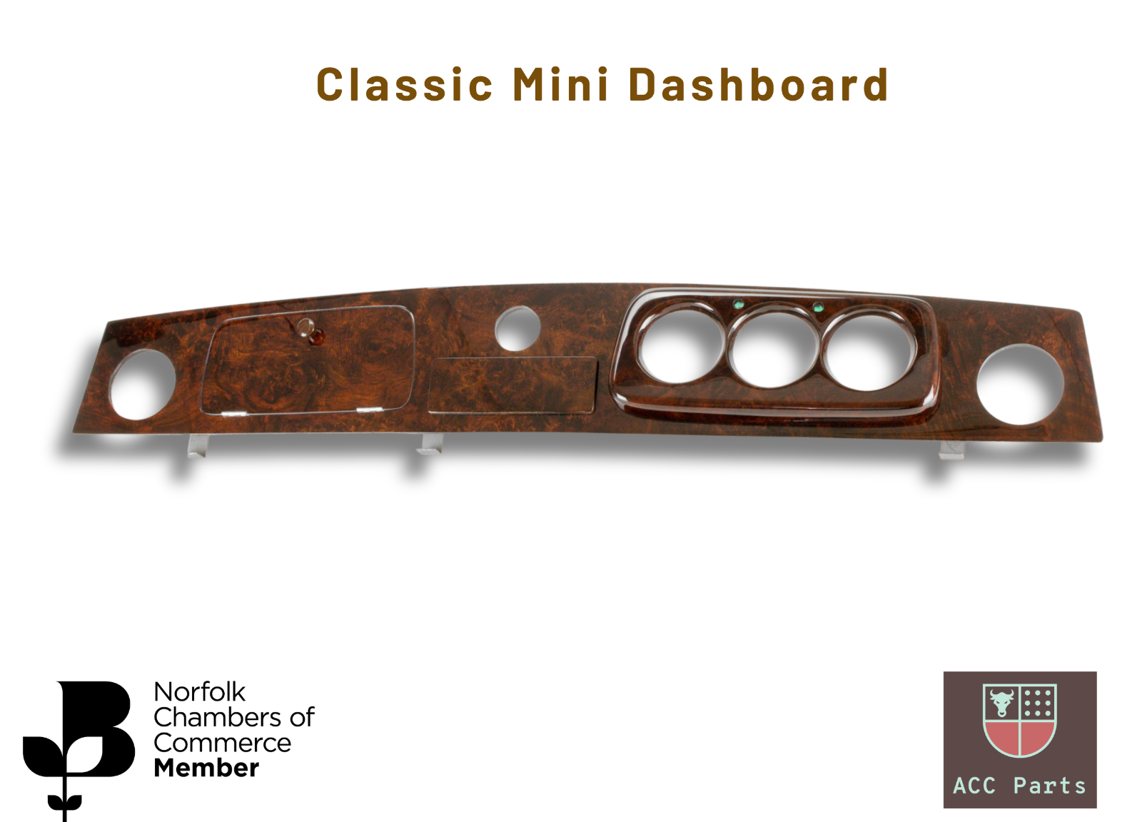 Dashboard for Austin Rover Mini , Burl Walnut Classic Dash , RHD 3+1 NO ...