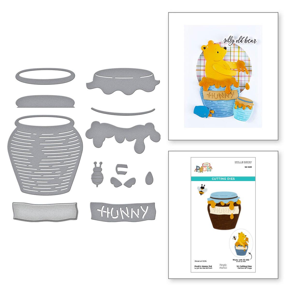 Spellbinders - Pooh's Hunny Pot Etched Dies from the Say Cheese Classic ...
