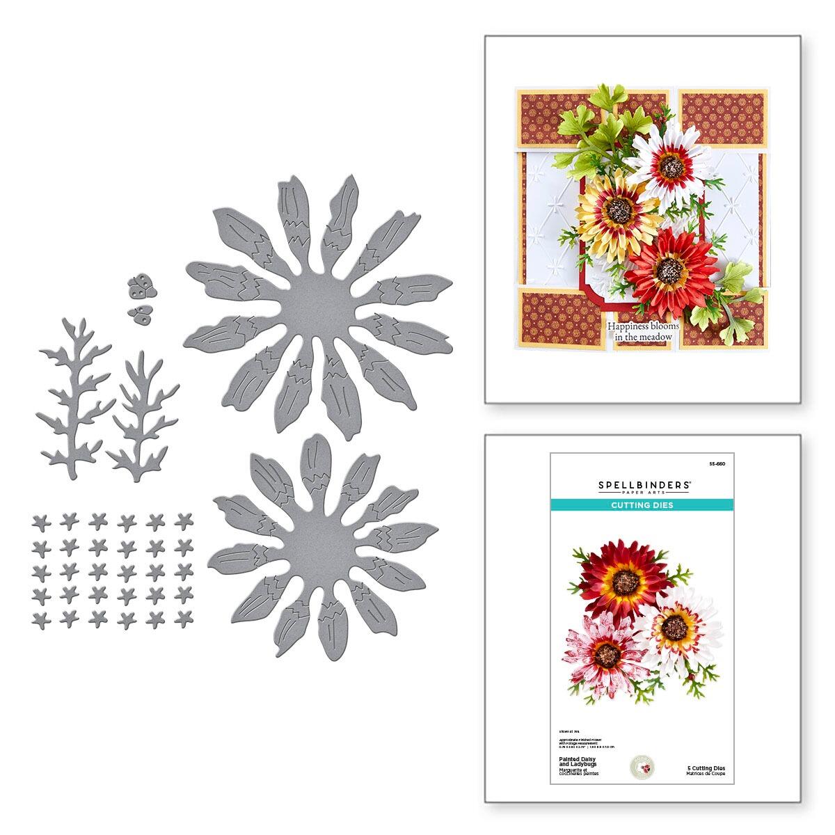 Spellbinders - Painted Daisy and Ladybugs Etched Dies from the Through ...