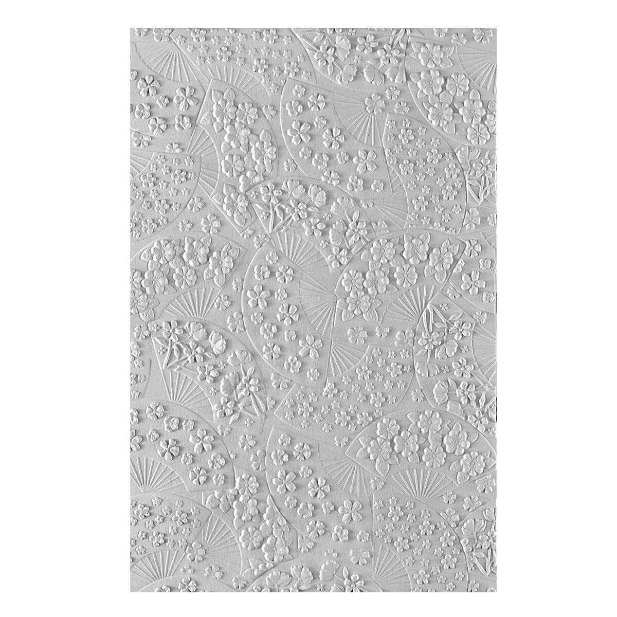 Spellbinders - Floral Fans 3D Embossing Folder from the Spring in Kyoto ...