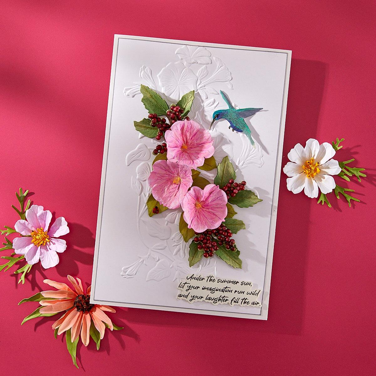 Spellbinders - Petunia and Hummingbird Etched Dies from the Summer ...