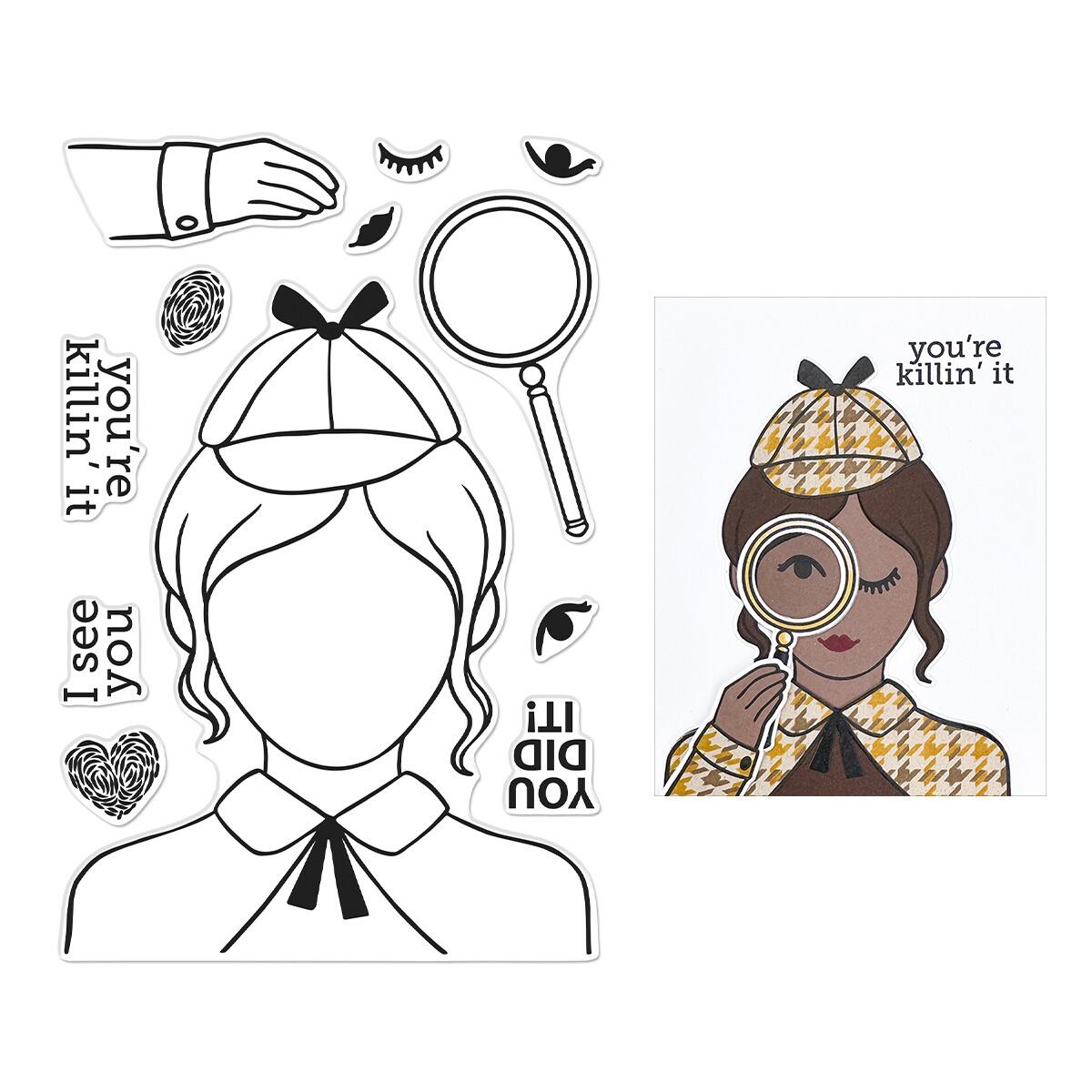 Hero Arts - Miss Detective Stamp Set from the Case Closed Collection