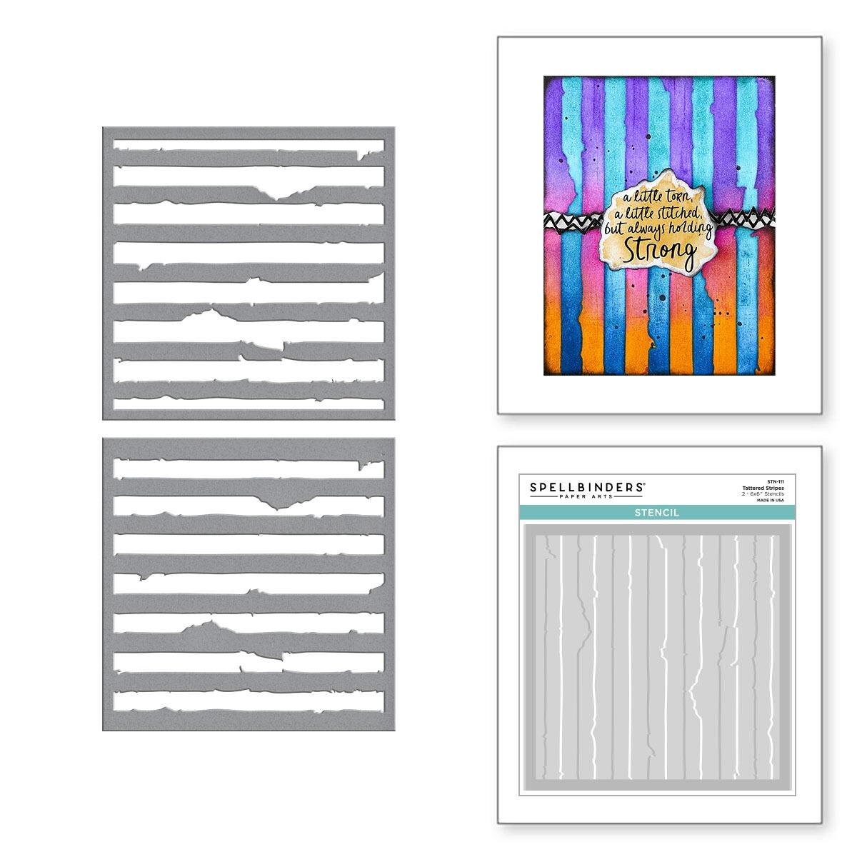 Spellbinders - Tattered Stripes Stencils from the Beautifully Imperfect ...