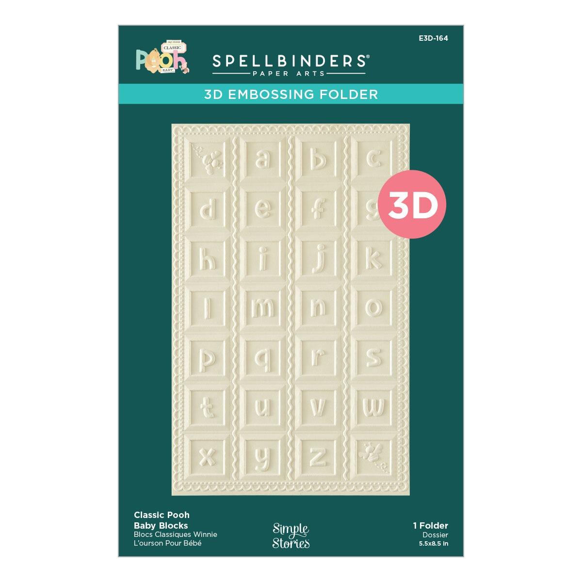 Spellbinders - Classic Pooh Baby Blocks 3D Embossing Folder with Simple ...