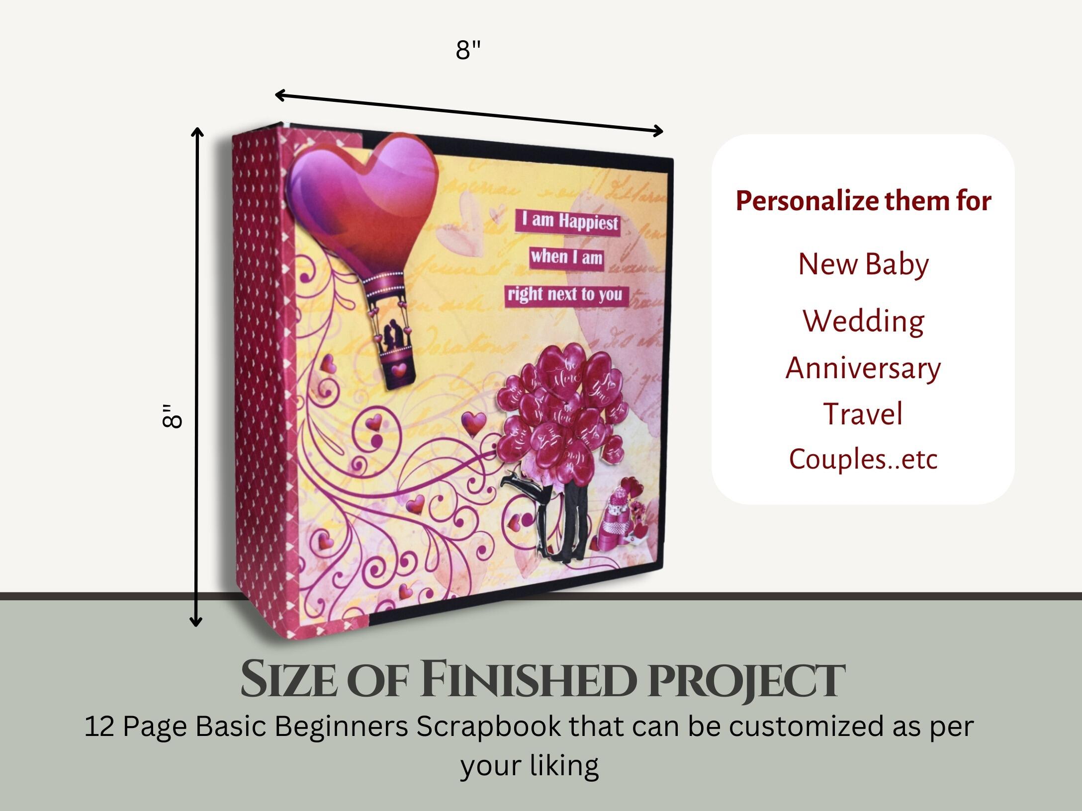 CrafTreat - Basic 8x8 DIY Scrapbook Blanks Kit ? Black