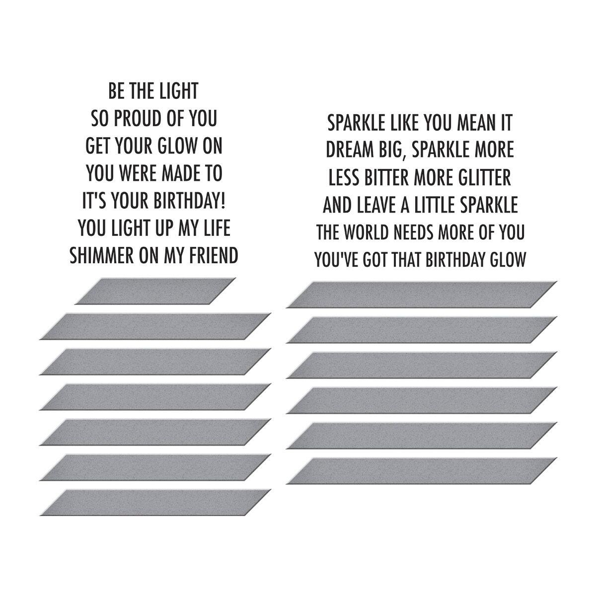 Spellbinders - Shine Bright Sentiment Strips Press Plate & Die Set from ...