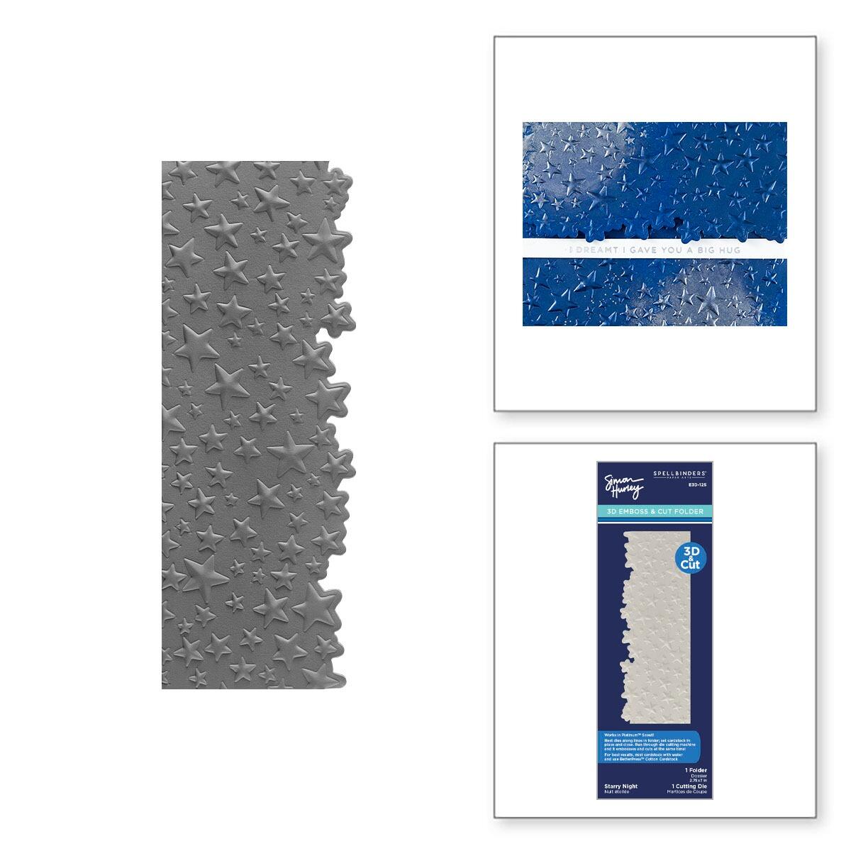 Spellbinders - Starry Night 3D Emboss & Cut Folder and Stencil Bundle from the Simon's Space Adventu