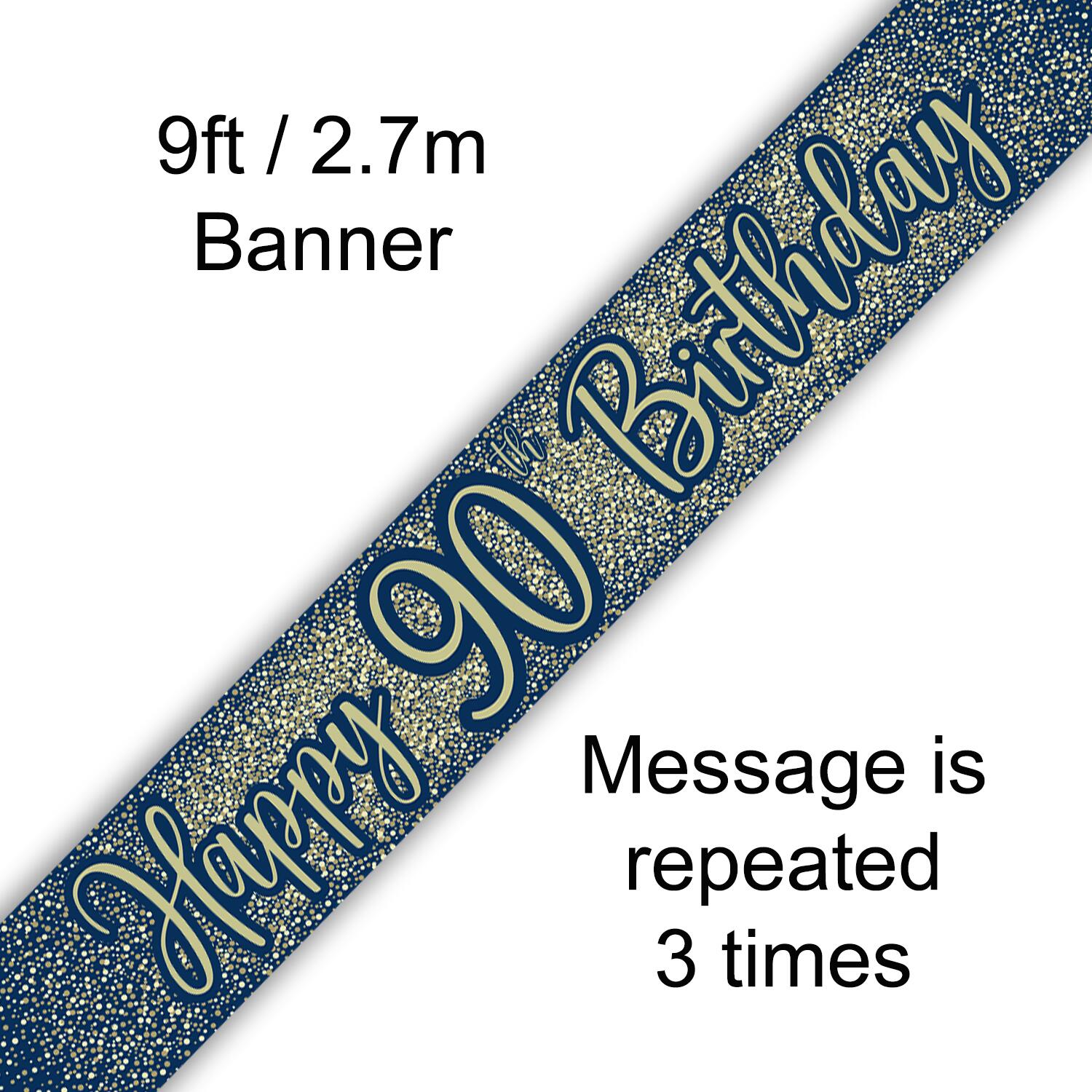 Oaktree - 9ft Banner Metallic Glitter Navy & Gold ~AGES~