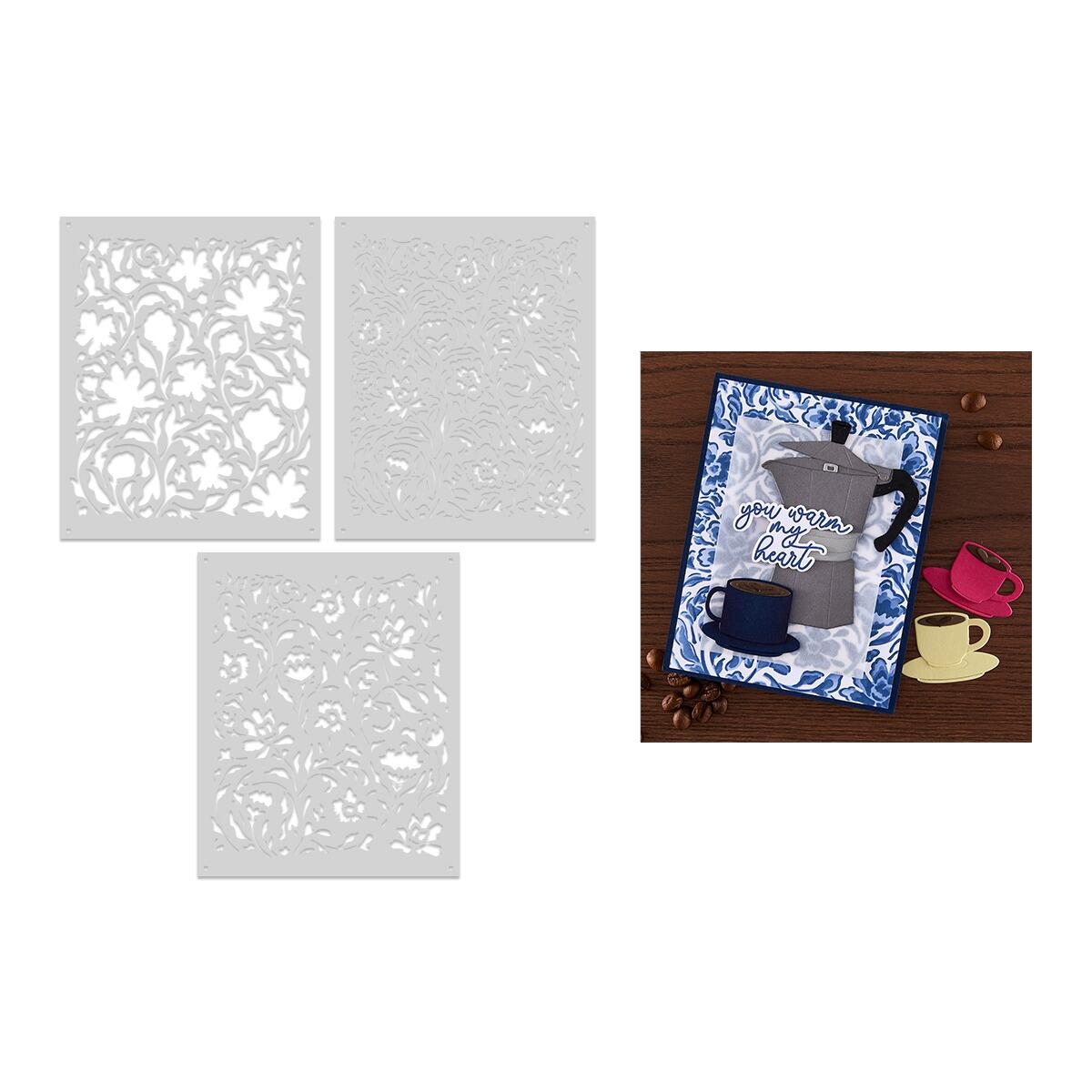 Hero Arts - Color Layering Delft Floral Stencils