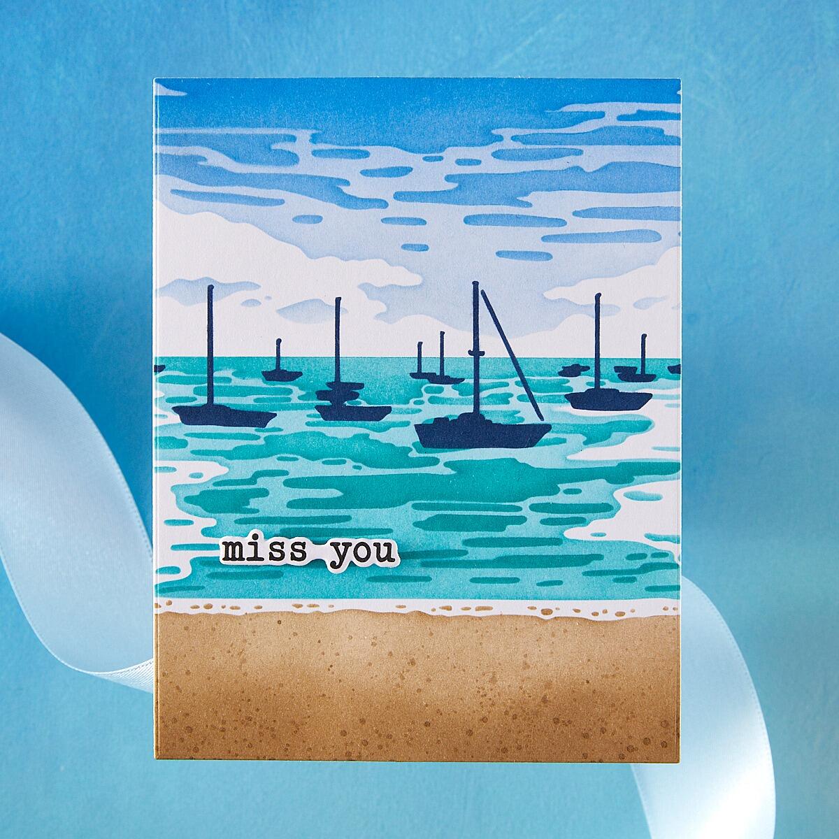 Hero Arts - Color Layering Harbor Stencils from the Seaside Blooms ...