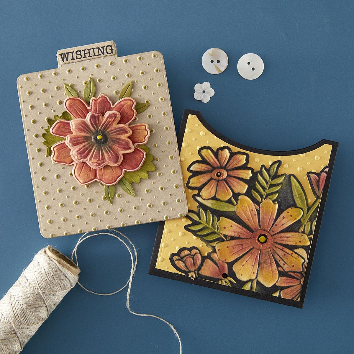 Spellbinders - Polka Dot & Posy Duo 3D Embossing Folder from the Tabbed ...