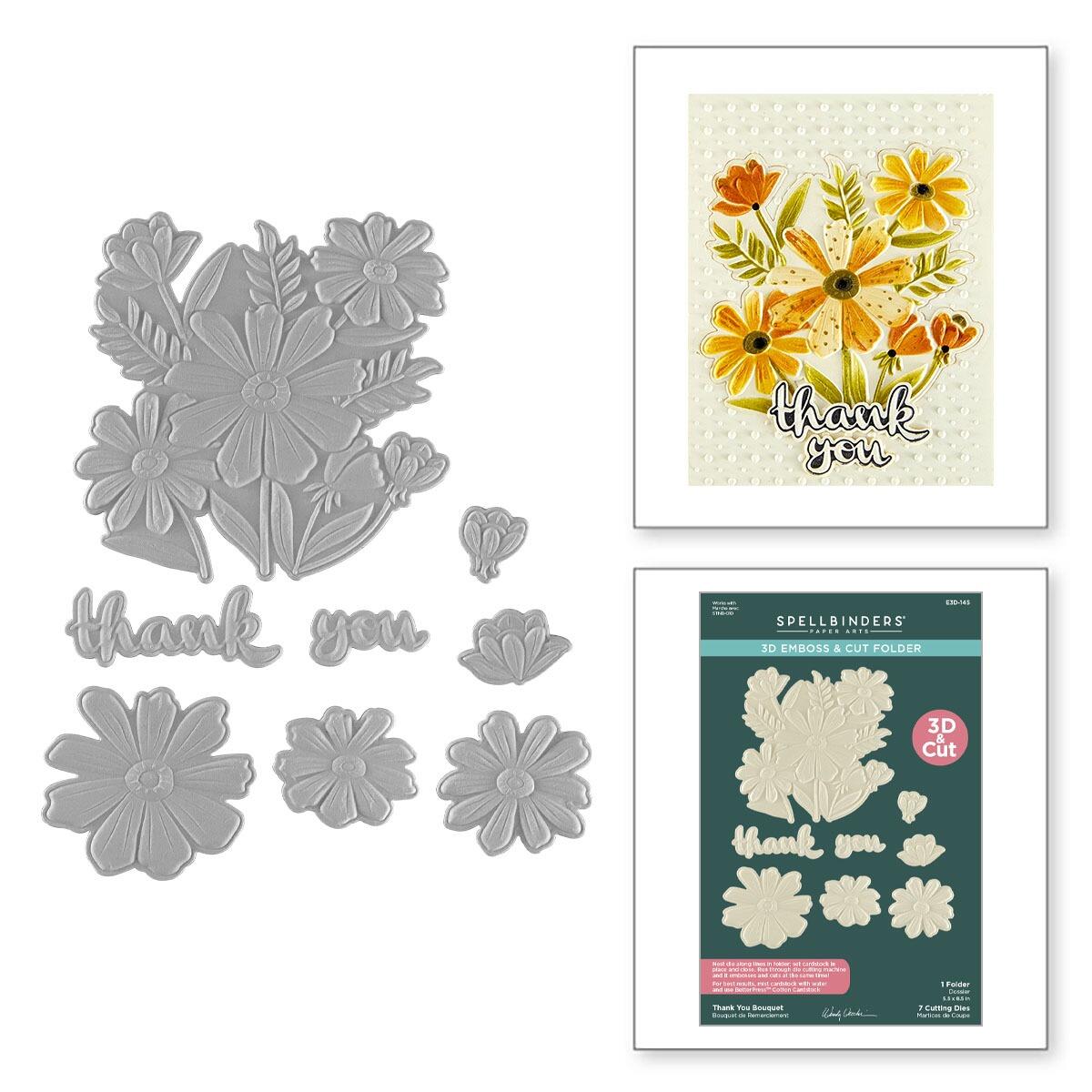 Spellbinders - Thank You Bouquet 3D Folder and Stencil Bundle from the ...