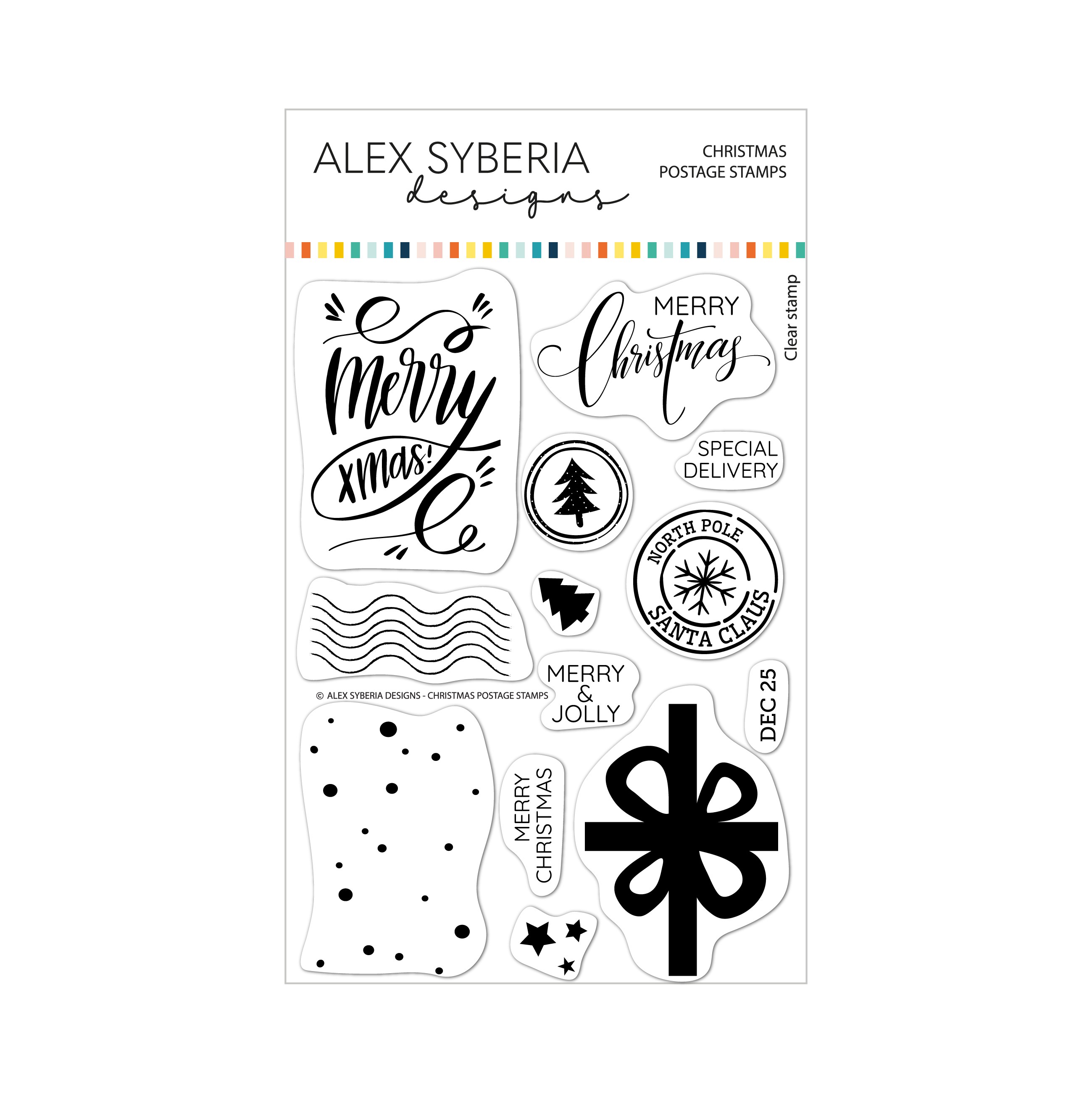 Alex Syberia Designs- Christmas Postage Stamps Stamp Set
