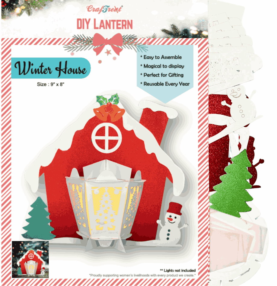 CrafTreat - Winter House Paper Lantern Kit