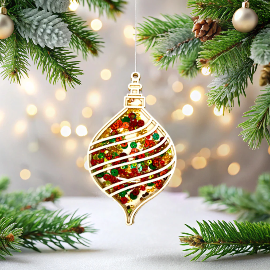 CrafTreat - Bauble 3D Shaker Chipboard Decoration