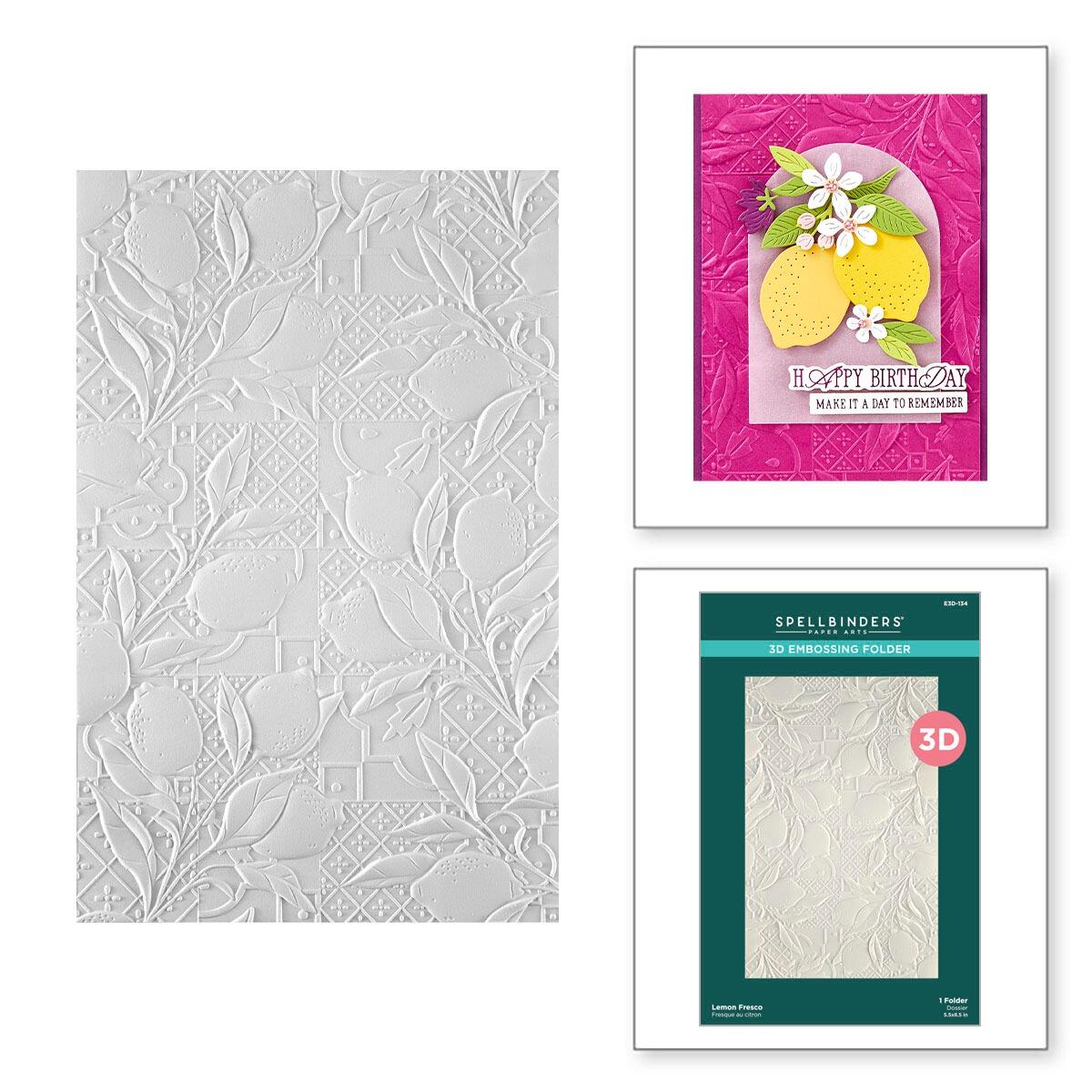 Spellbinders - Lemon Fresco 3D Embossing Folder from the La Dolce Vita ...