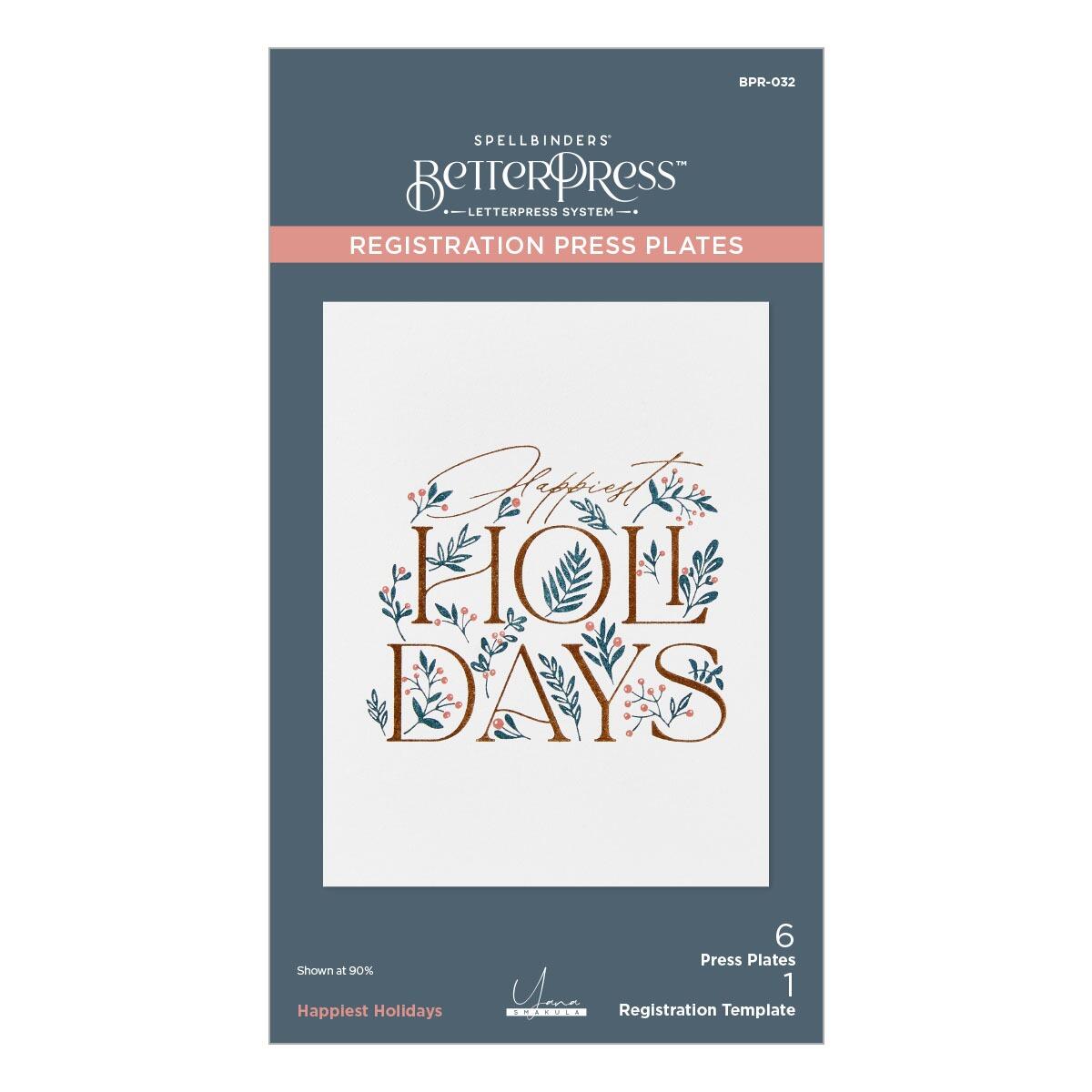 Spellbinders - Happiest Holidays Registration Press Plate Set from the ...