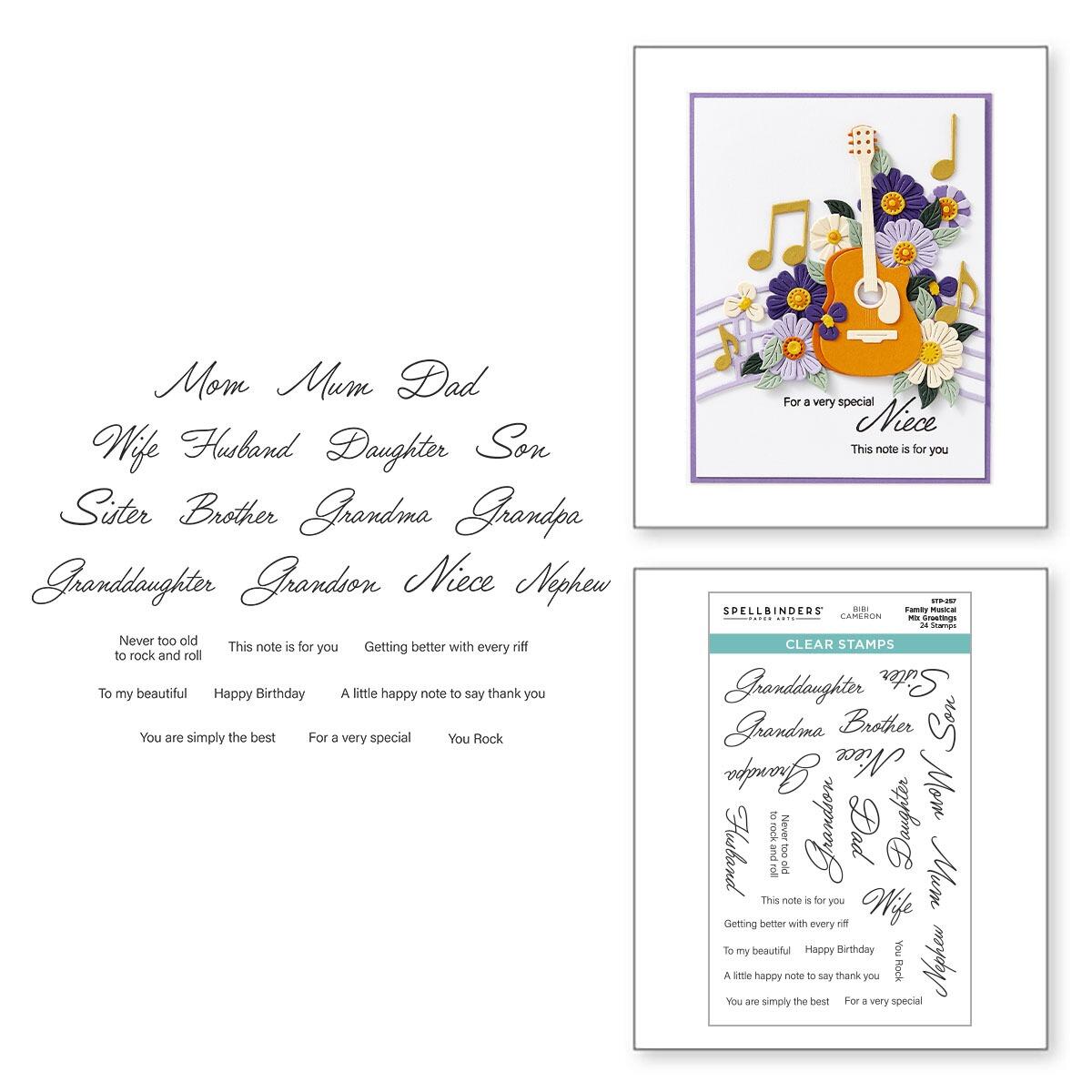 Spellbinders - Family Musical Mix Greetings Clear Stamp Set from the ...