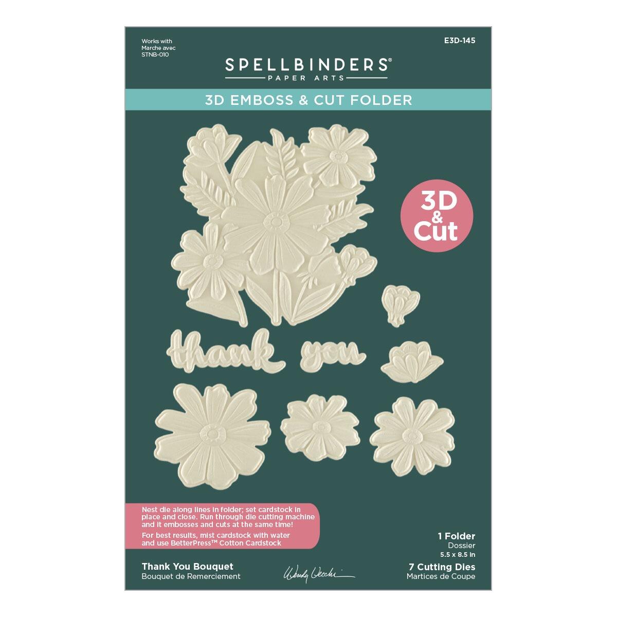 Spellbinders - Thank You Bouquet 3D Folder and Stencil Bundle from the ...